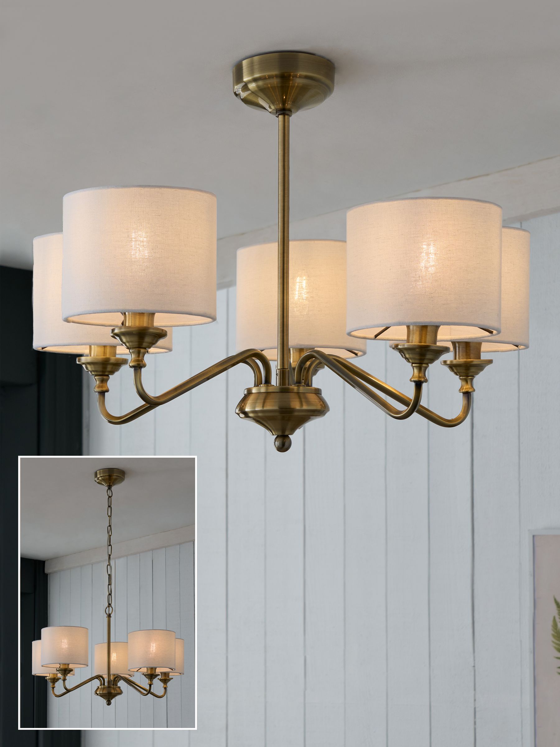 Buy Brass Burford 5 Light Height Adjustable Light from the Next UK ...