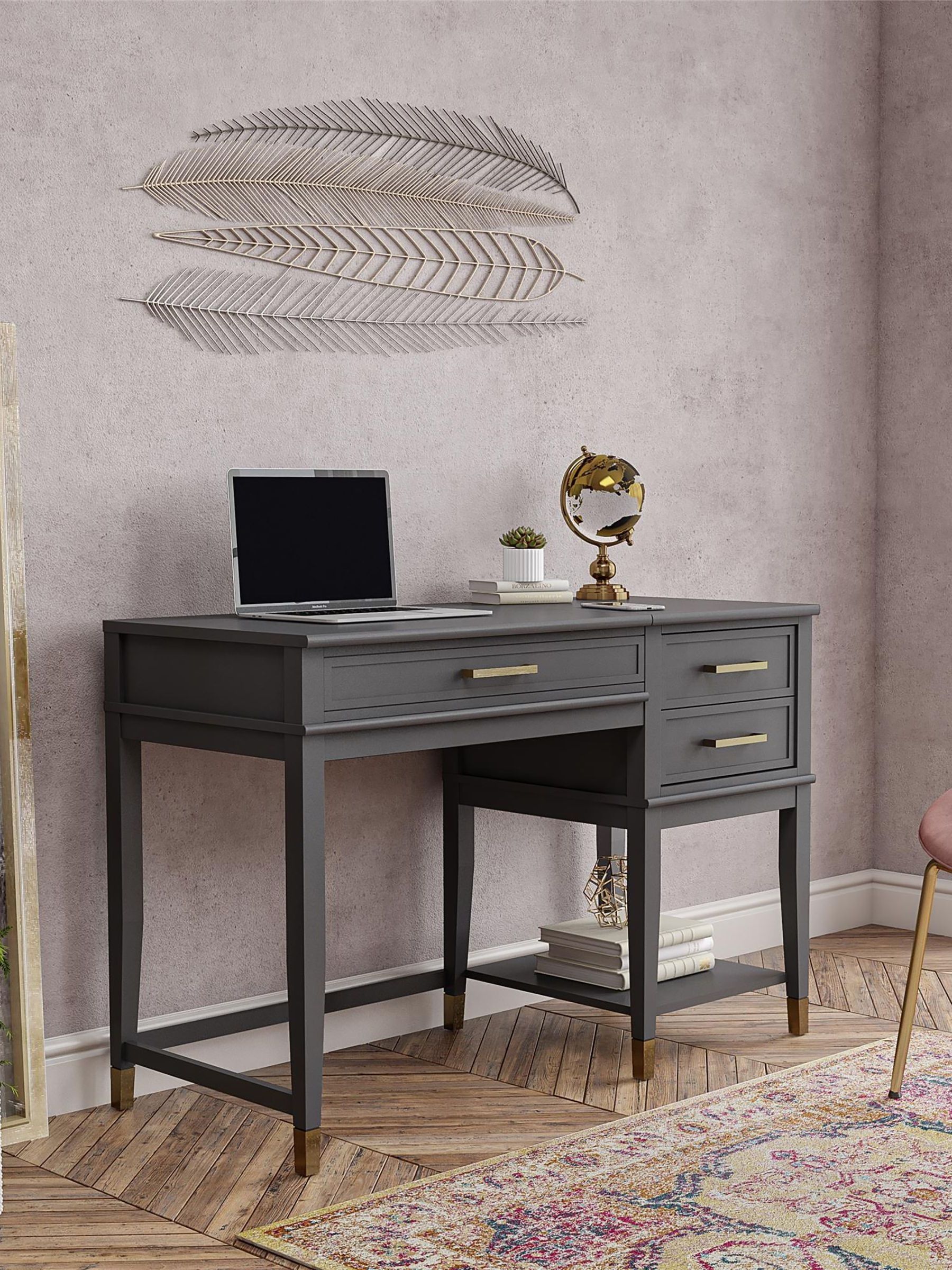 Buy CosmoLiving Graphite Grey Westerleigh Lift Top Computer Desk from ...