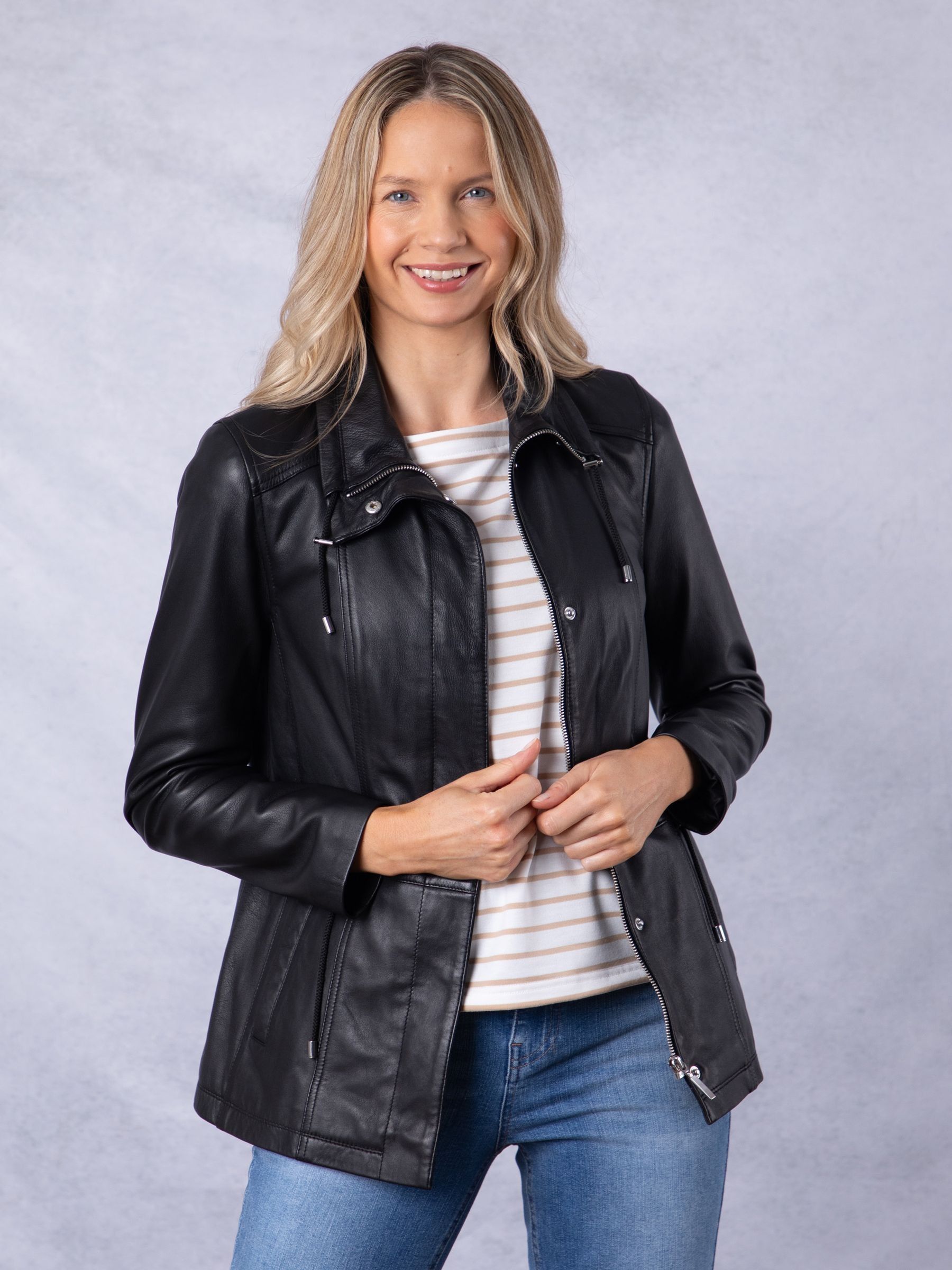 Buy Lakeland Leather Black Levens Leather Field Jacket from the Next UK ...