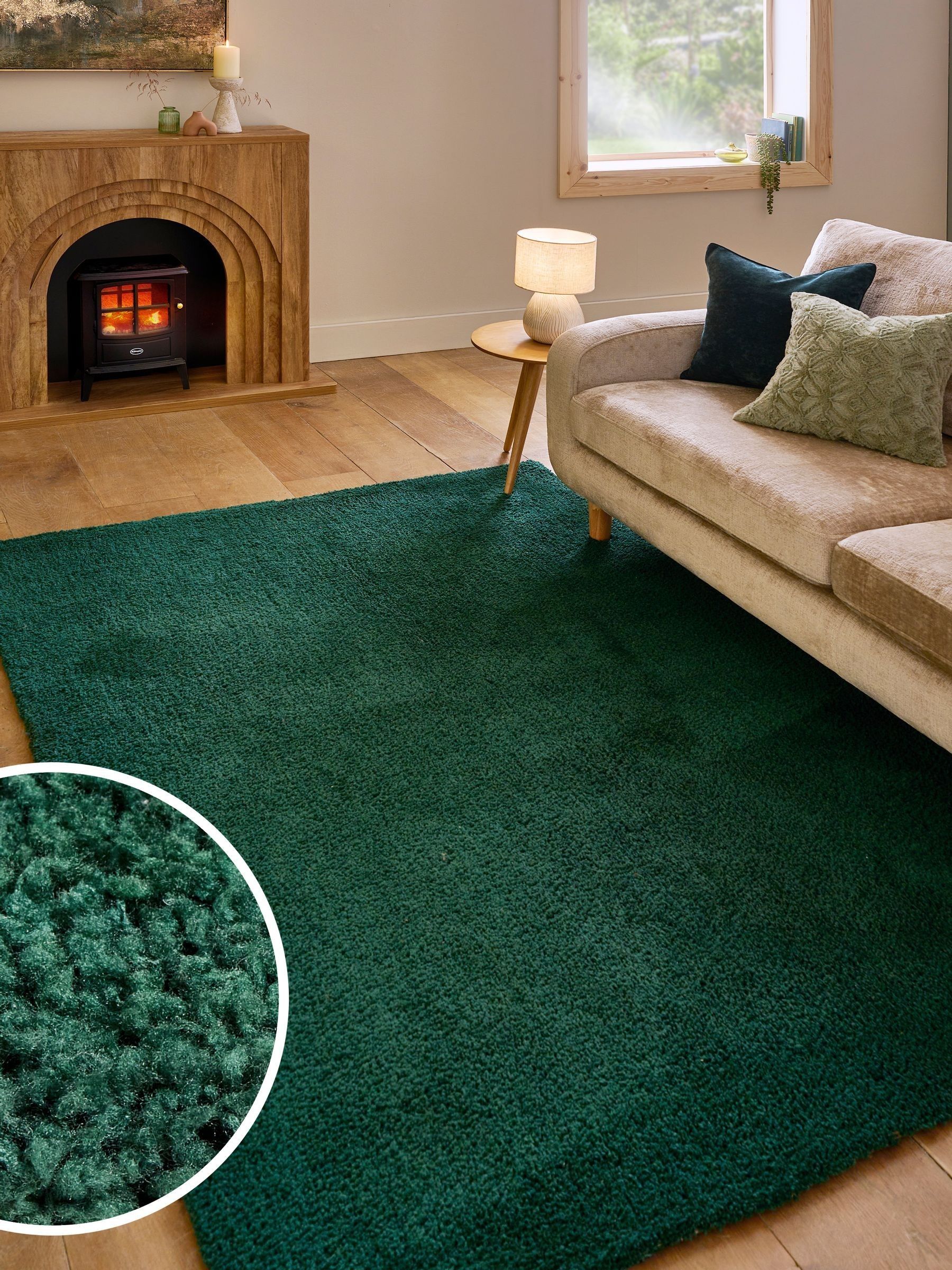 Buy Green Fleecy Rug from the Next UK online shop