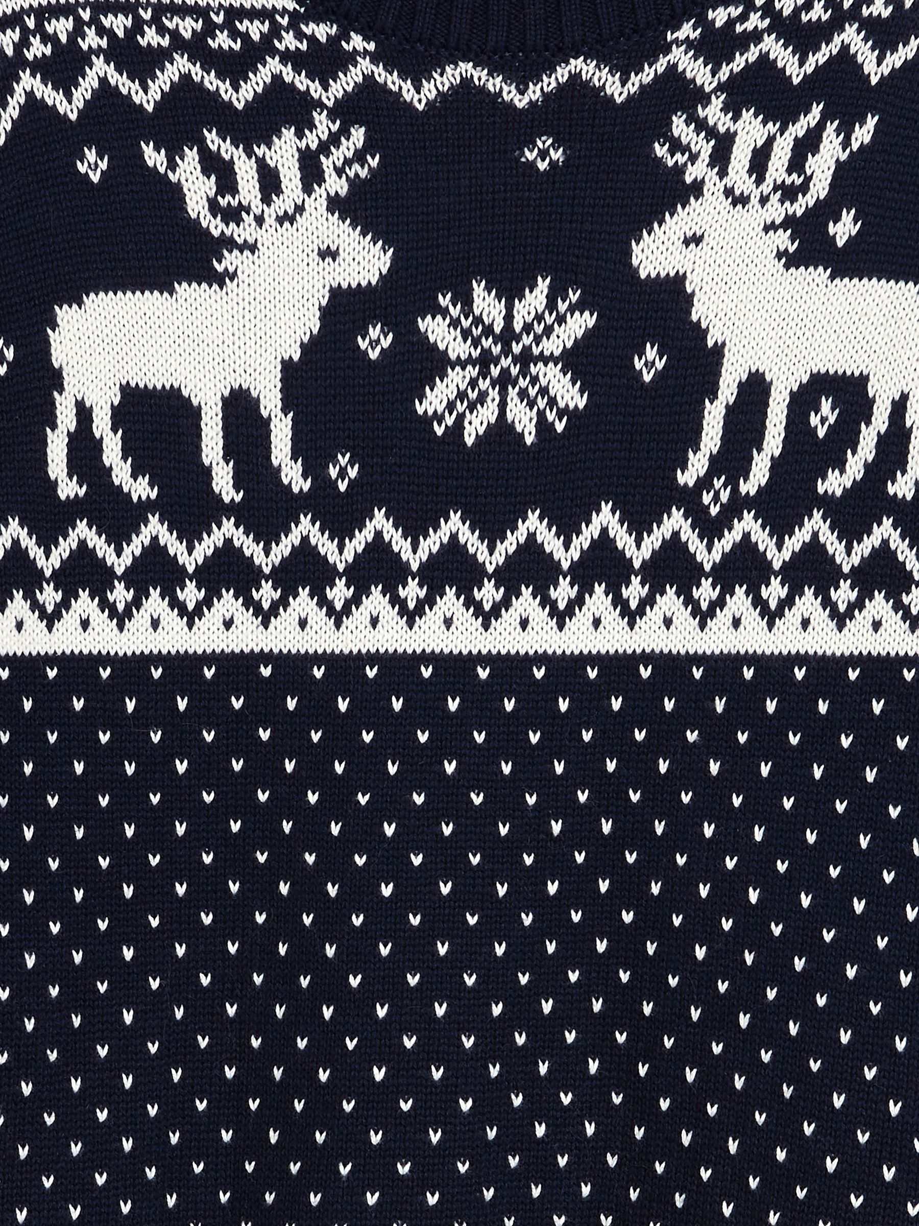Buy The Little Tailor Navy Christmas Reindeer Fairisle Pattern Jumper ...