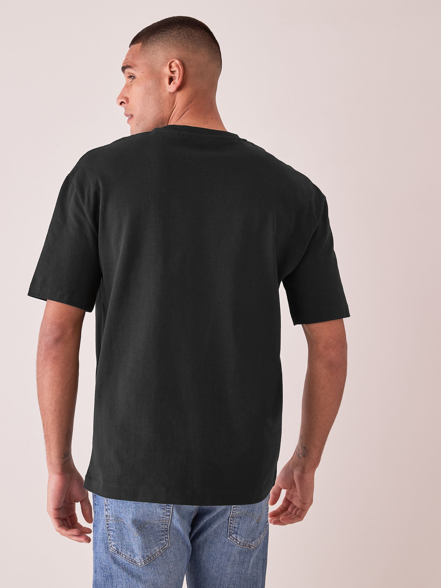 Buy Black Relaxed Fit Heavyweight T-Shirt from Next Israel