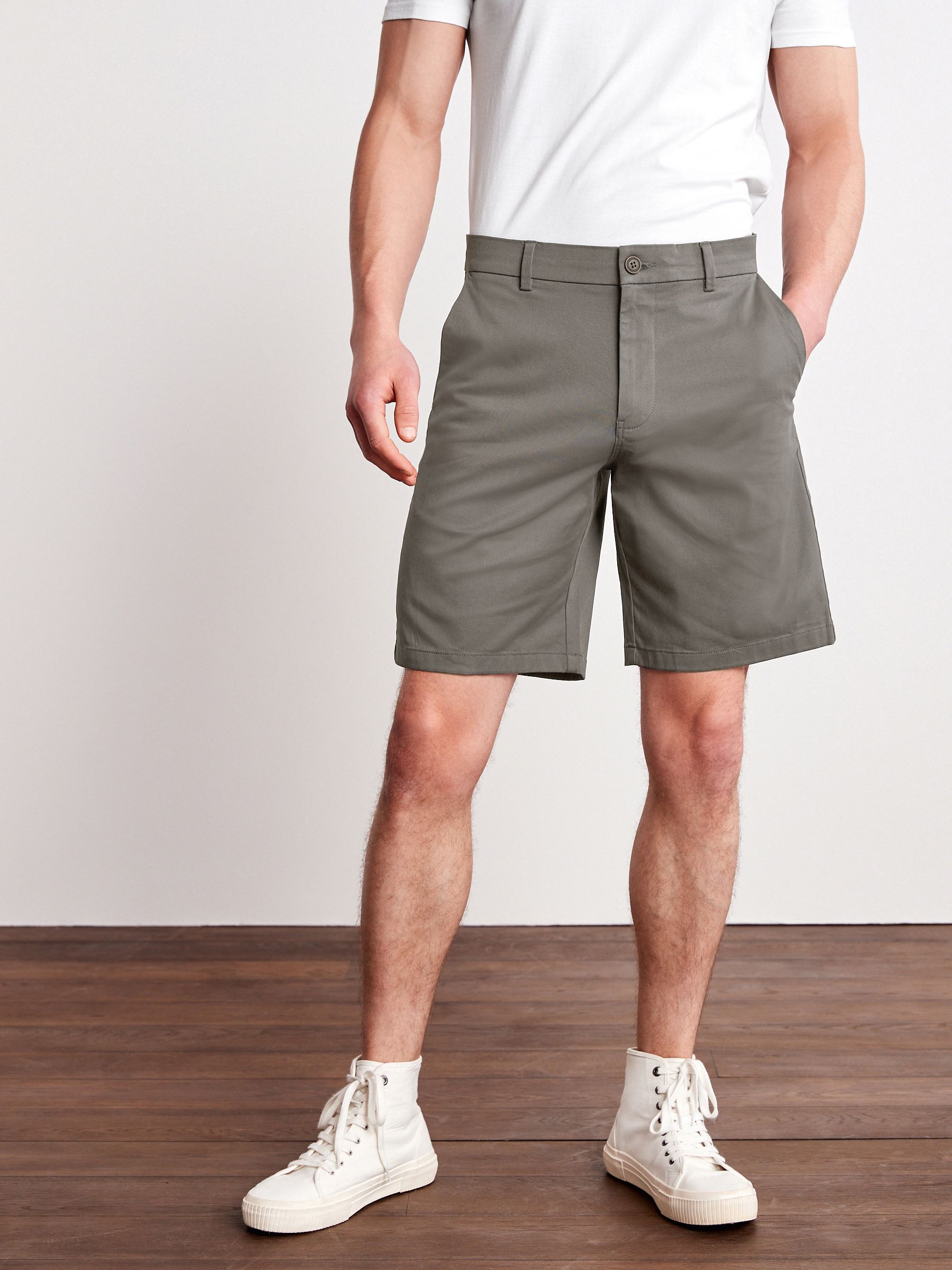 Buy Charcoal Grey Relaxed Fit Stretch Chinos Shorts from the Next UK ...