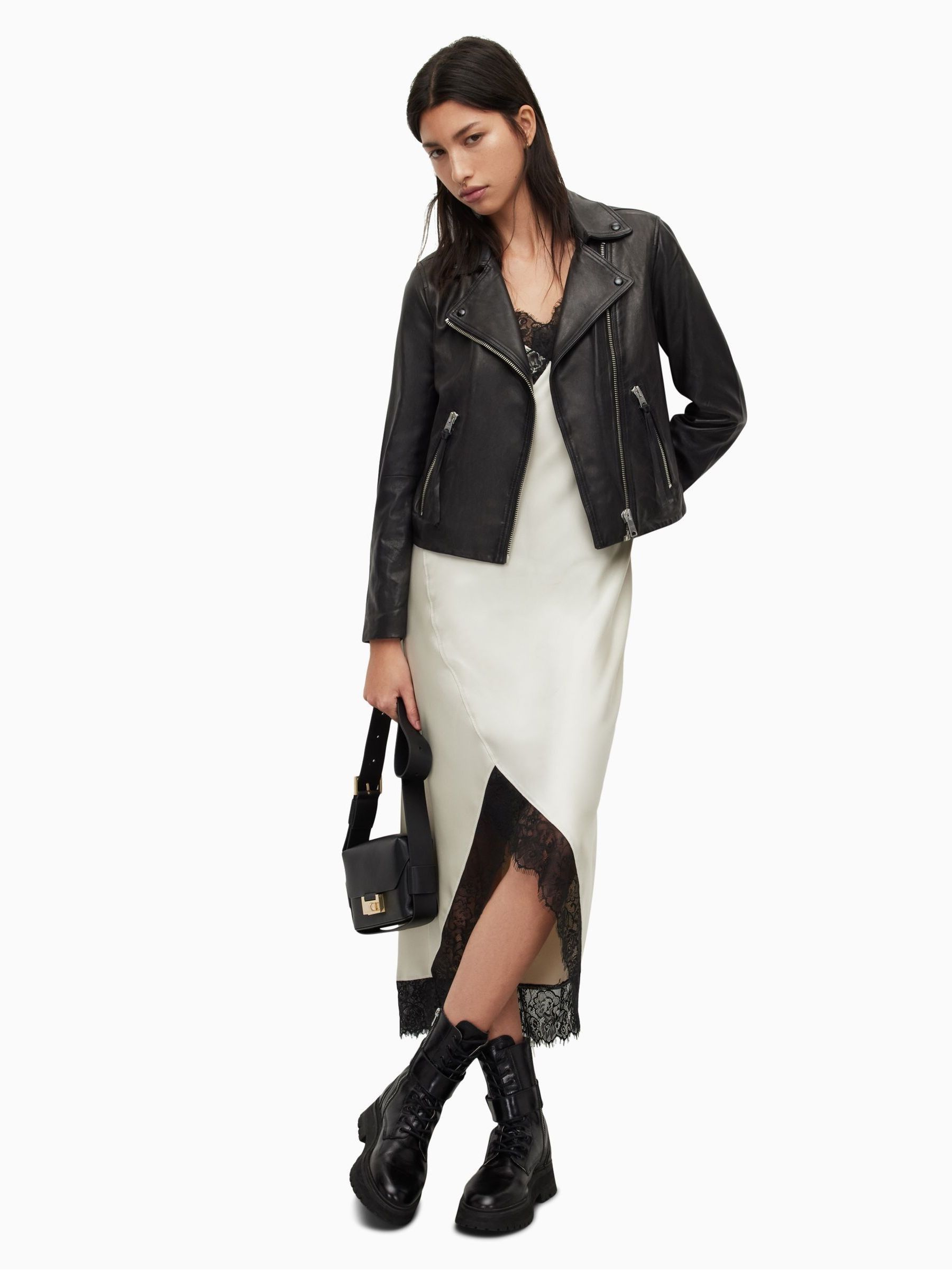 Buy AllSaints Black Dalby Biker Jacket from the Next UK online shop