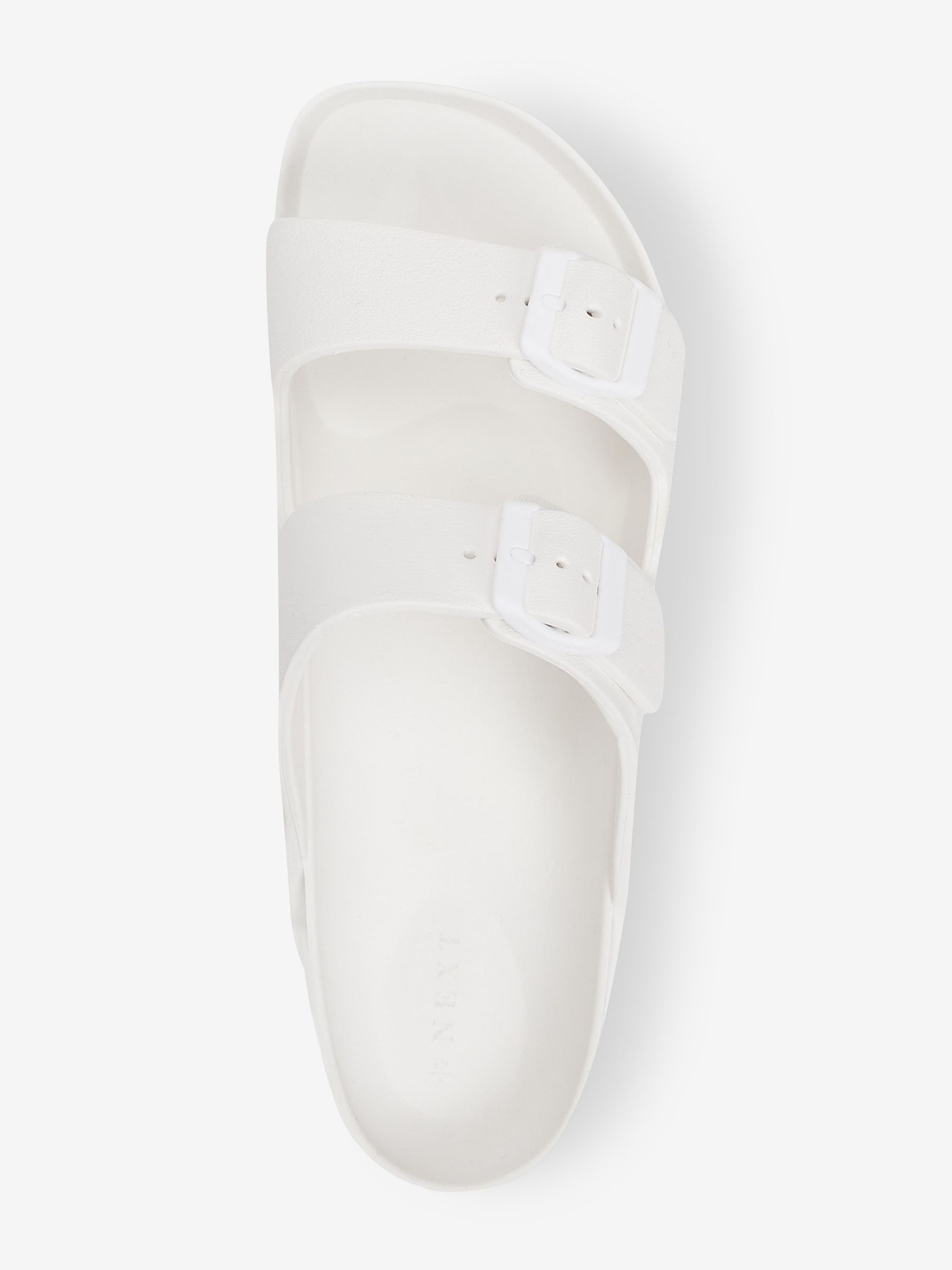 Buy White EVA Double Strap Flat Slider Sandals With Adjustable Buckles ...
