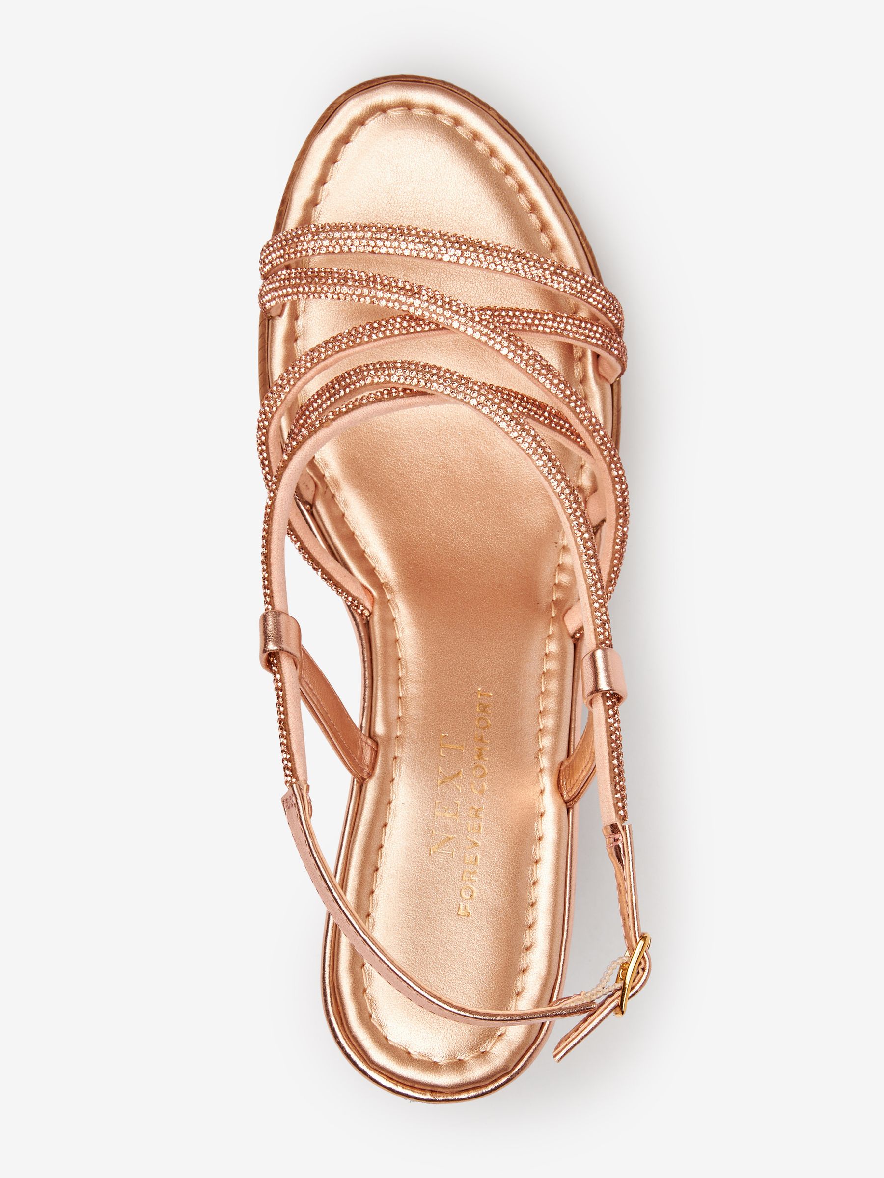 Buy Rose Gold Forever Comfort® Tubular Bling Asymmetric Wedges from the ...