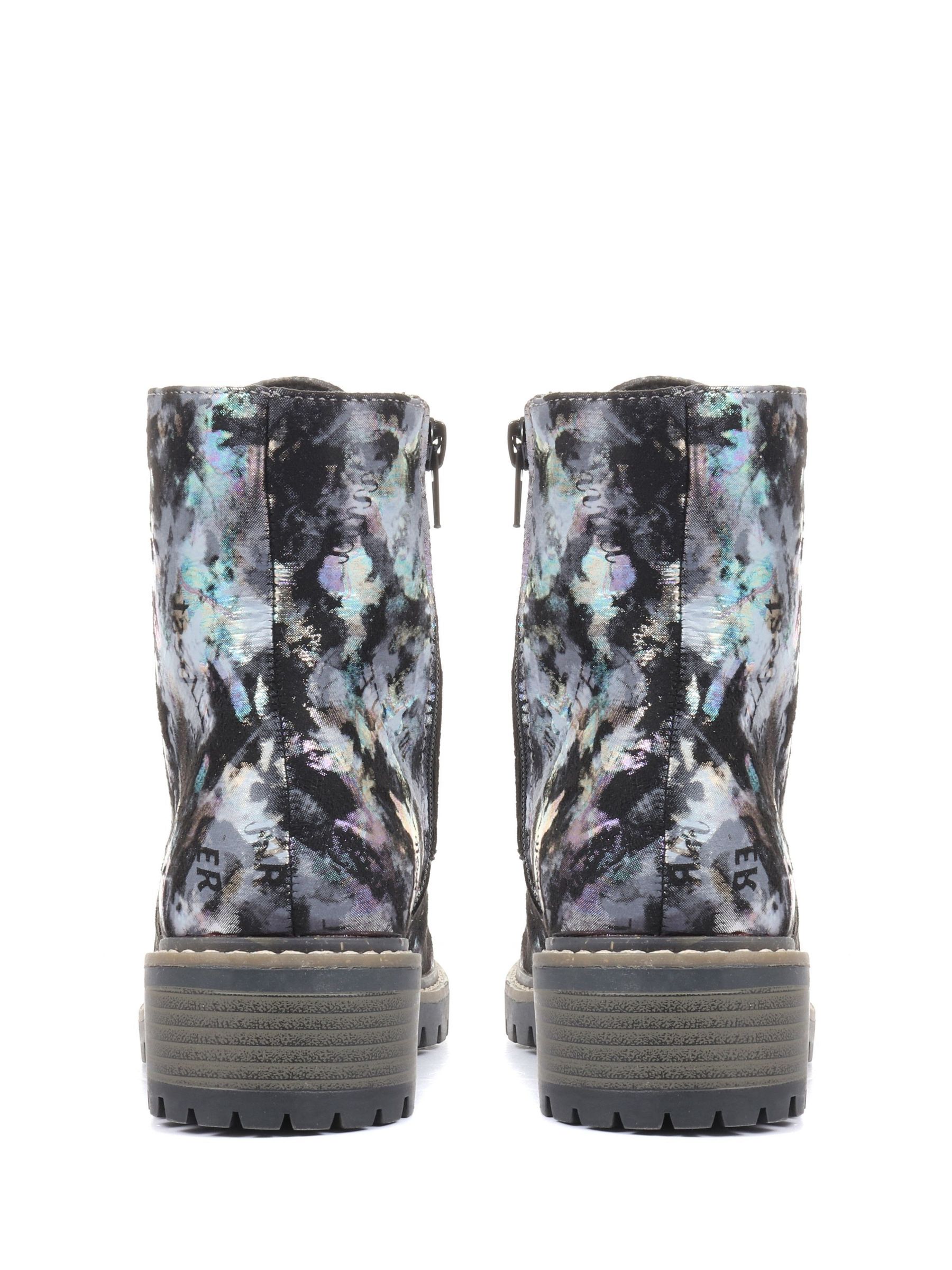 Buy Pavers Black & Silver Pavers Ladies Lace Up Ankle Boots from the ...