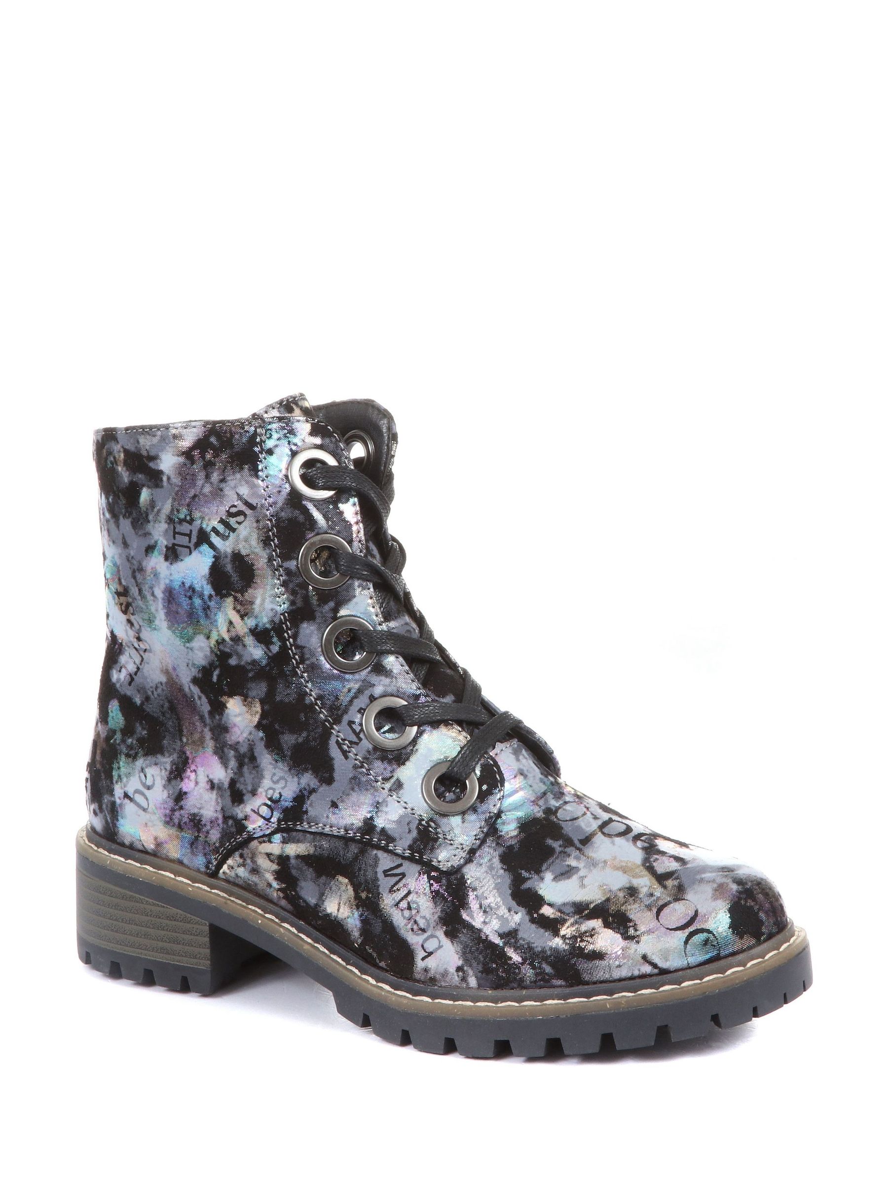 Buy Pavers Black & Silver Pavers Ladies Lace Up Ankle Boots from the ...