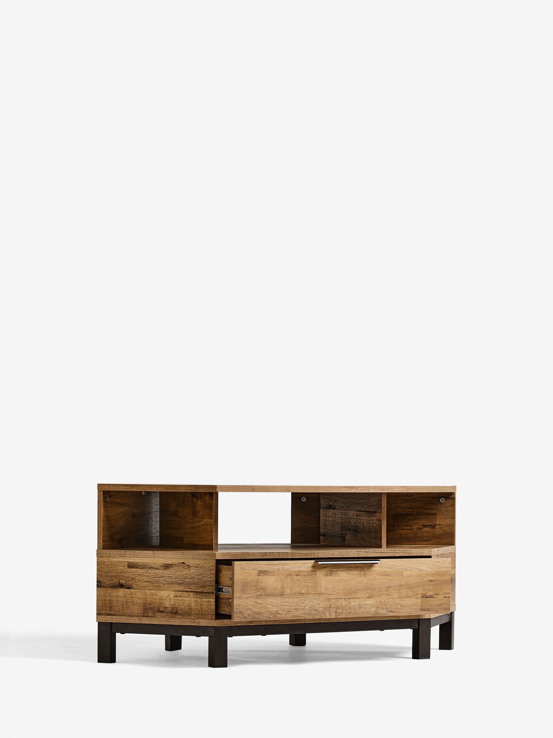 Buy Dark Bronx Up to 50 inch Corner Oak Effect TV Unit from the Next UK online shop