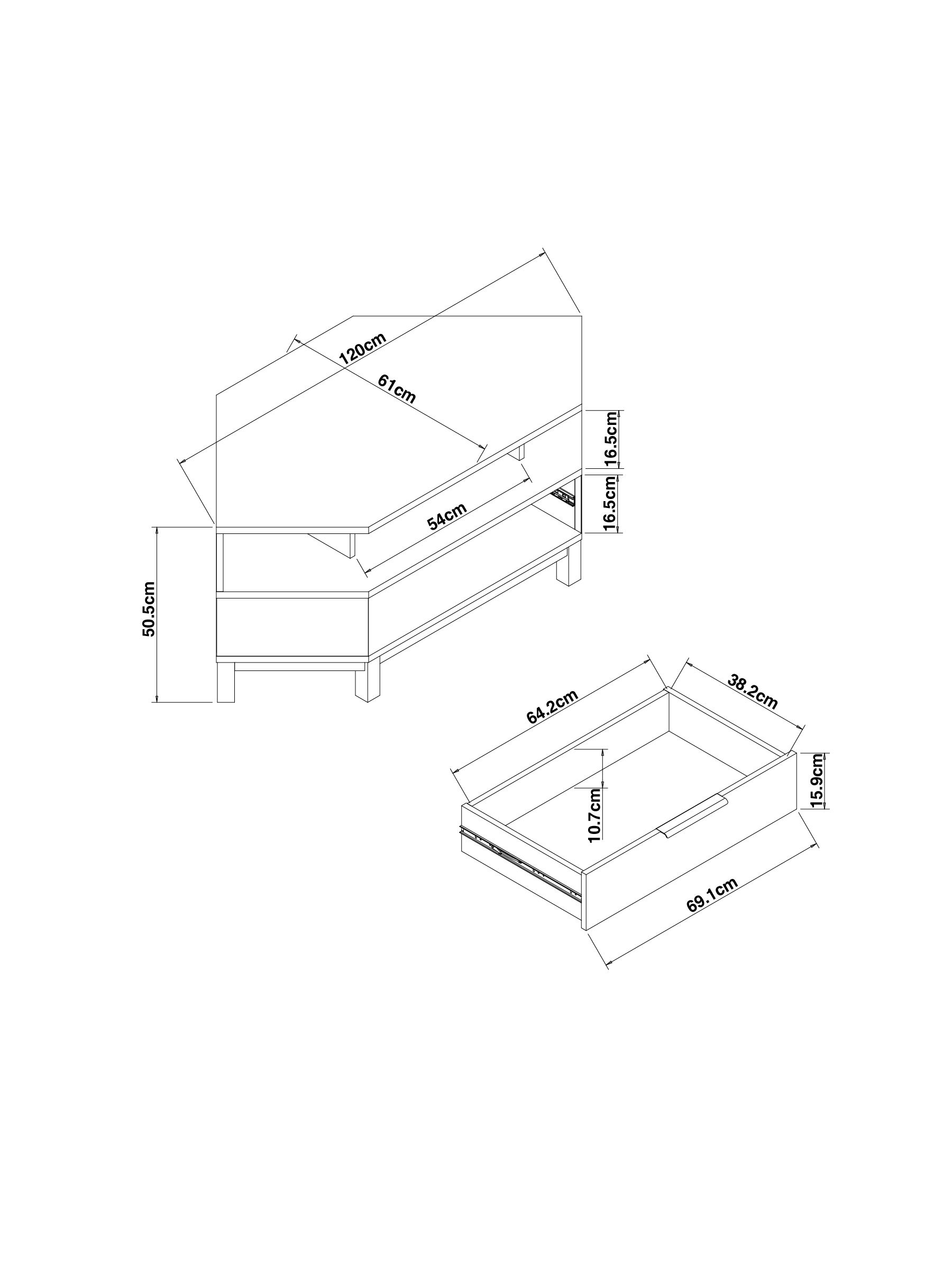 Buy Dark Bronx Up to 50 inch, Corner Oak Effect Slim TV Unit from the ...