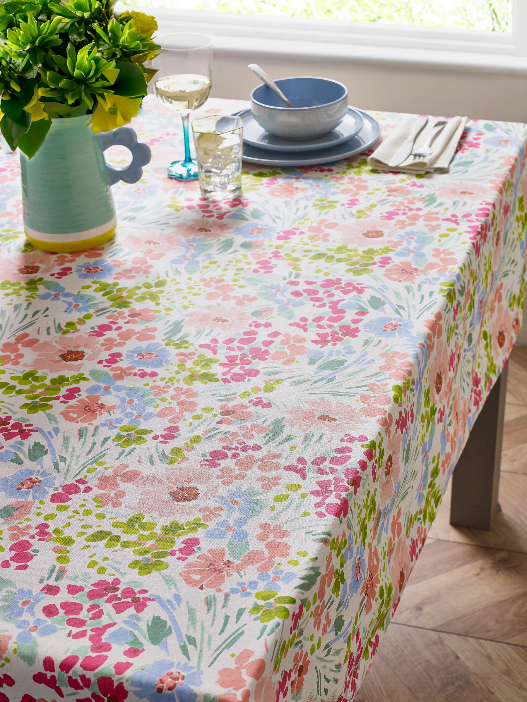 Buy Pink Lisse Floral Wipe Clean Table Cloth from the Next UK online shop