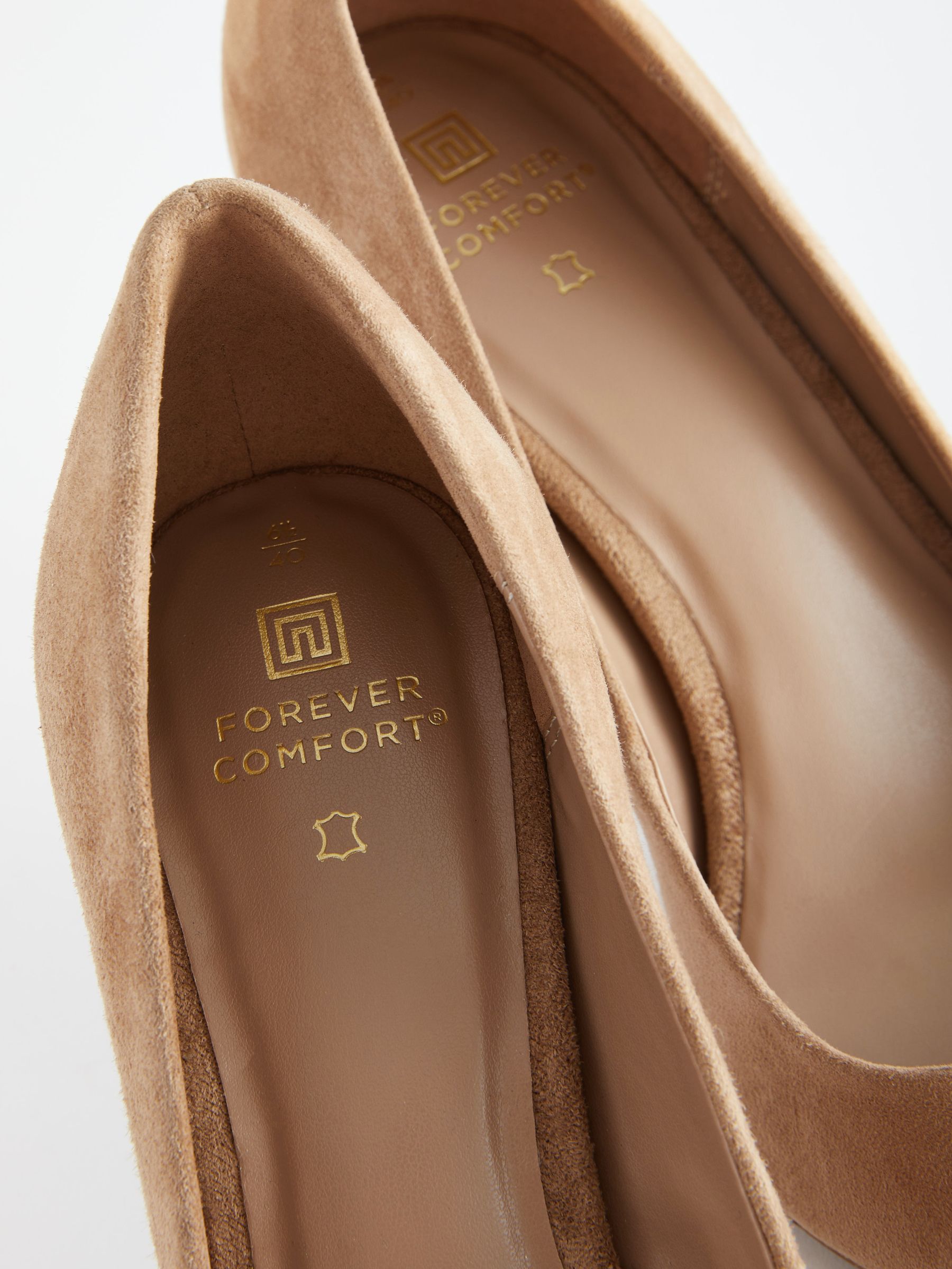 Buy Camel Suede Standard/Wide Fit Leather Mid Court Shoes from Next ...