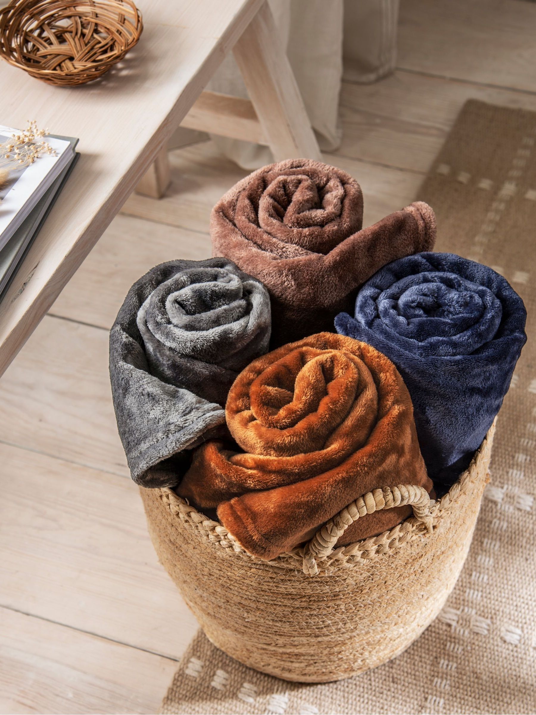 Buy Charcoal Grey Plush Fleece Throw from the Next UK online shop