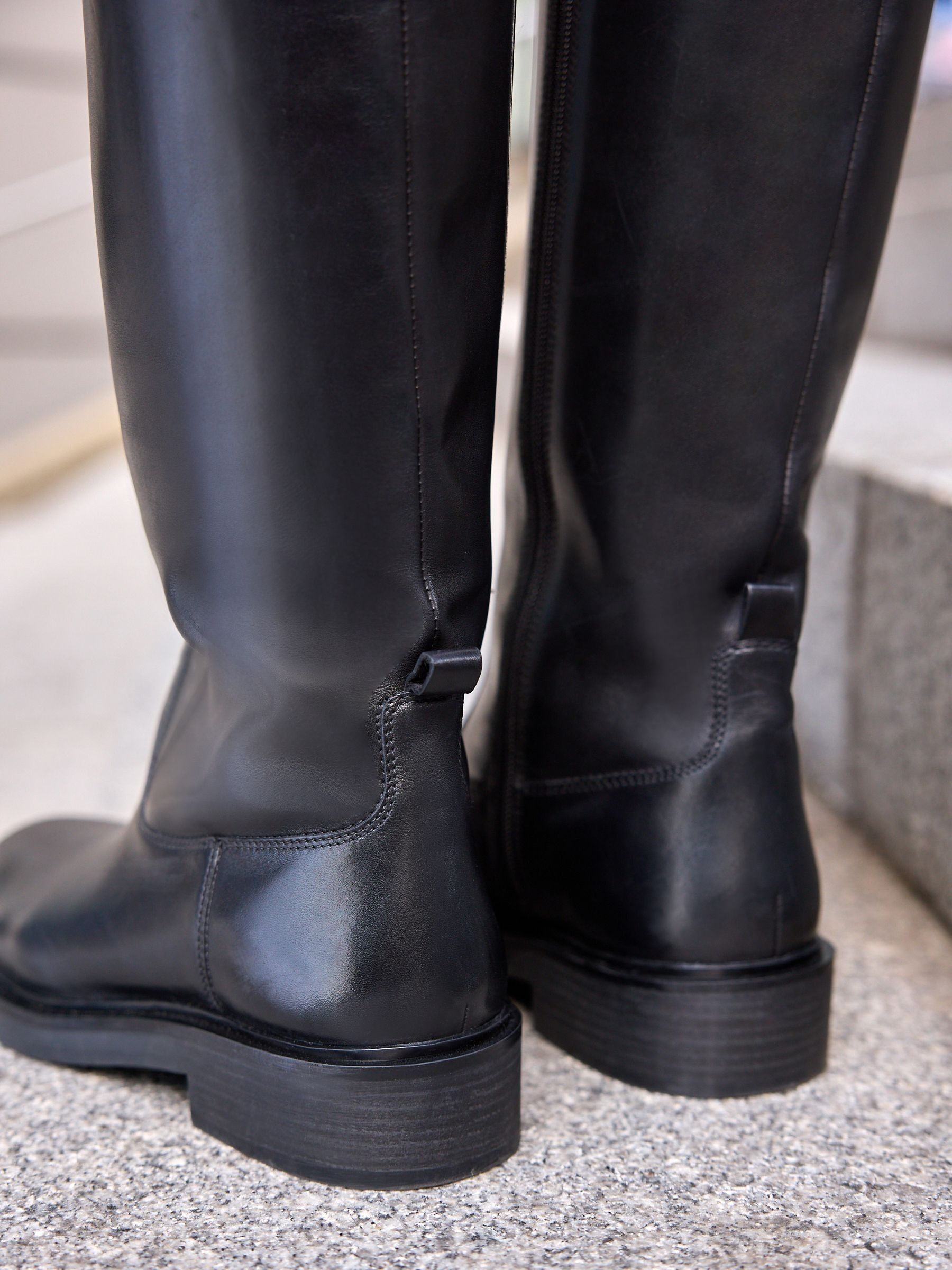Buy Black Forever Comfort® Leather Rider Knee High Boots from the Next ...