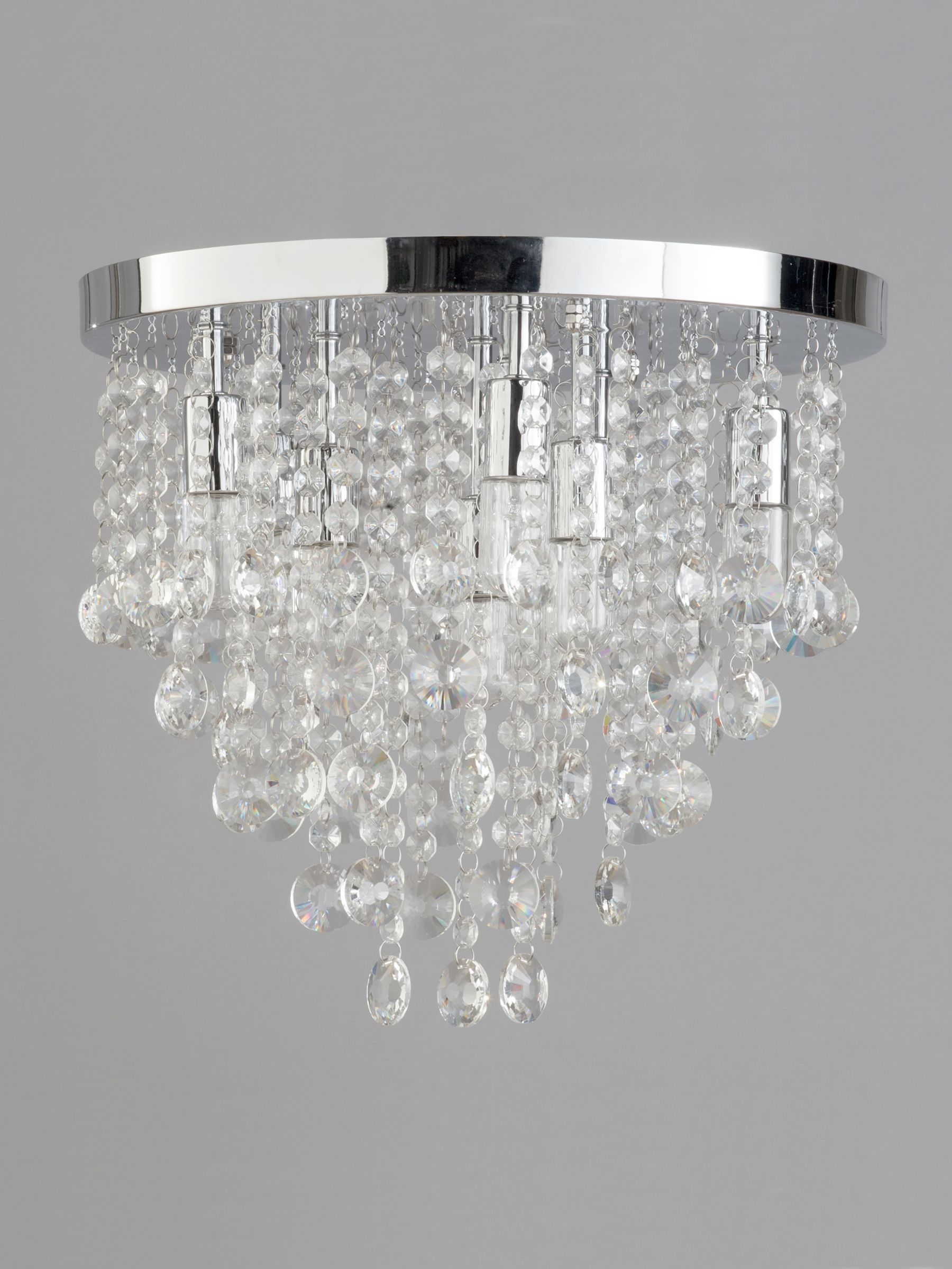 Buy BHS Silver Celeste Flush Indoor and Bathroom Ceiling Light from the ...