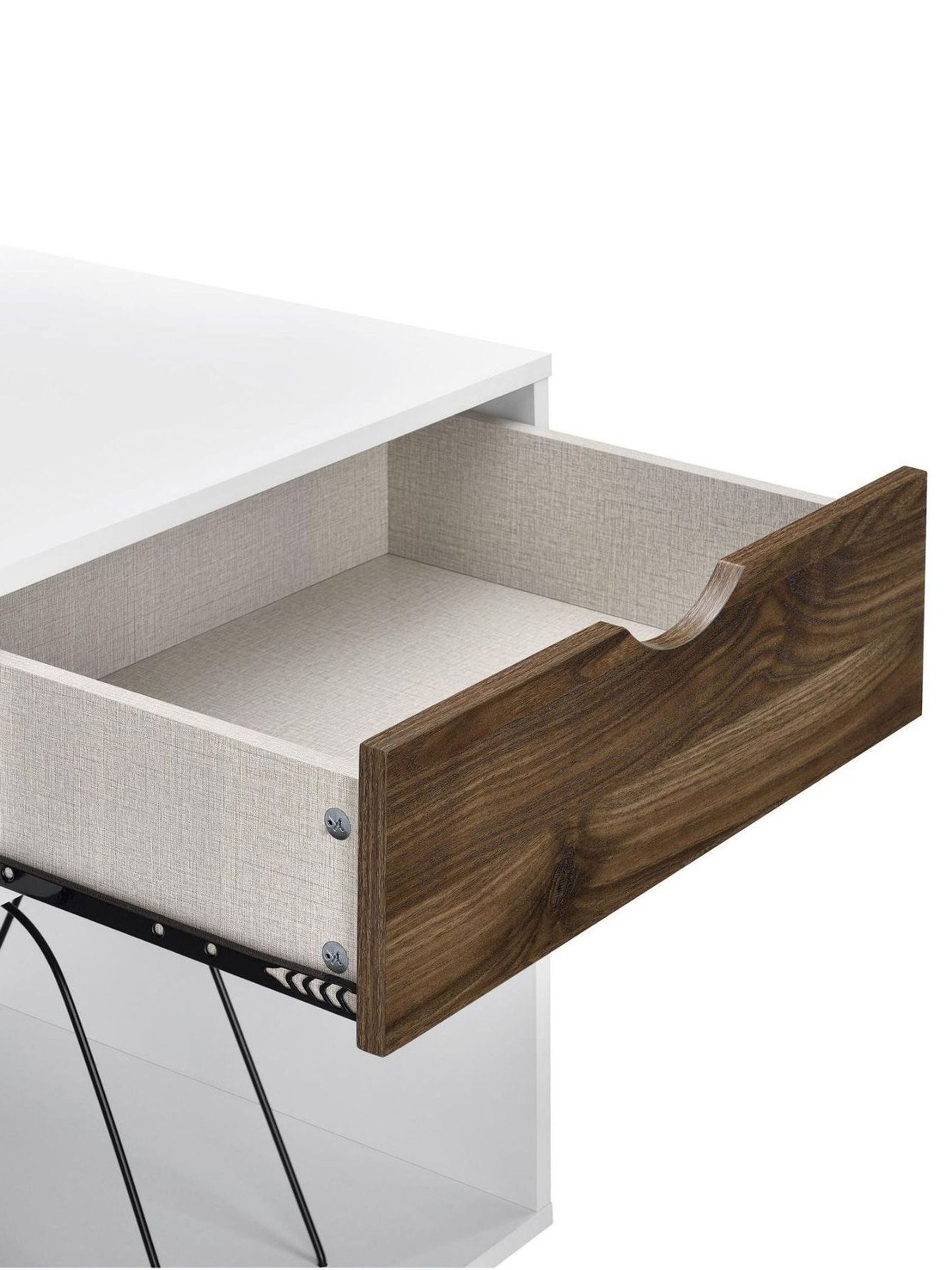Buy Novogratz White Concord Turntable Stand With Drawers from the Next ...