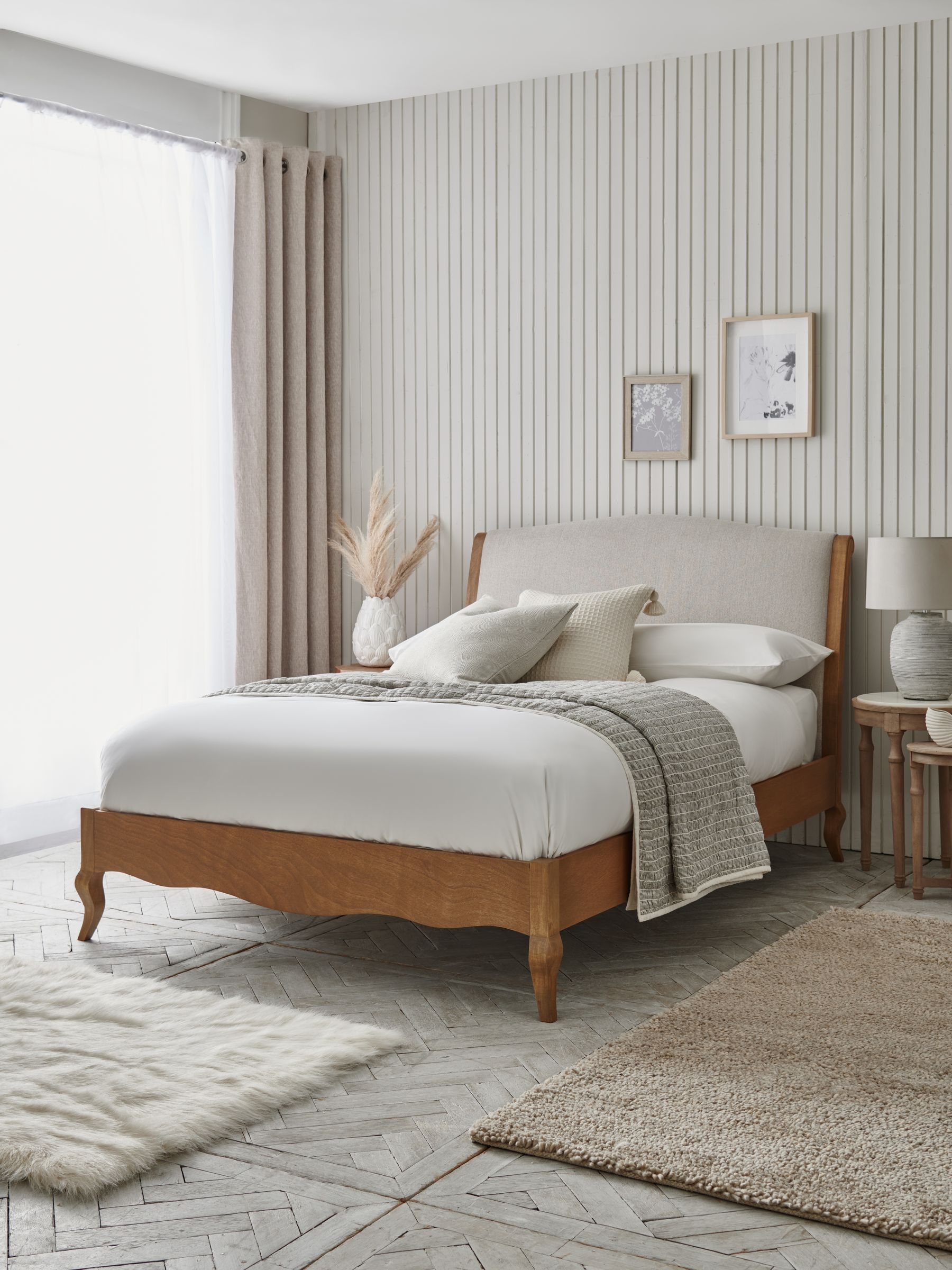 Buy Contemporary Blend Light Natural Without Footend Josie Bed Frame ...