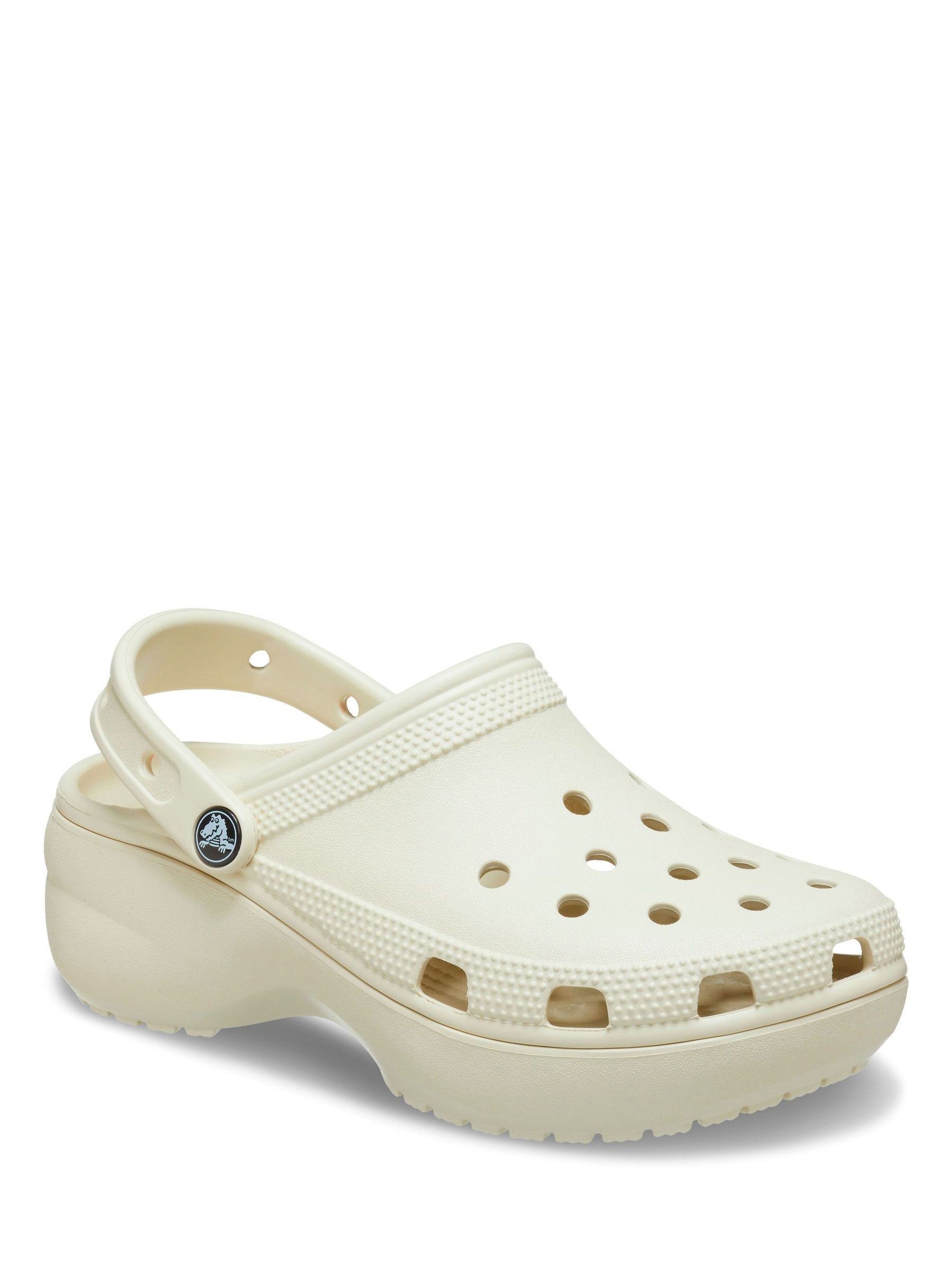 Buy Crocs Light Cream Classic Platform Clogs from Next Ireland