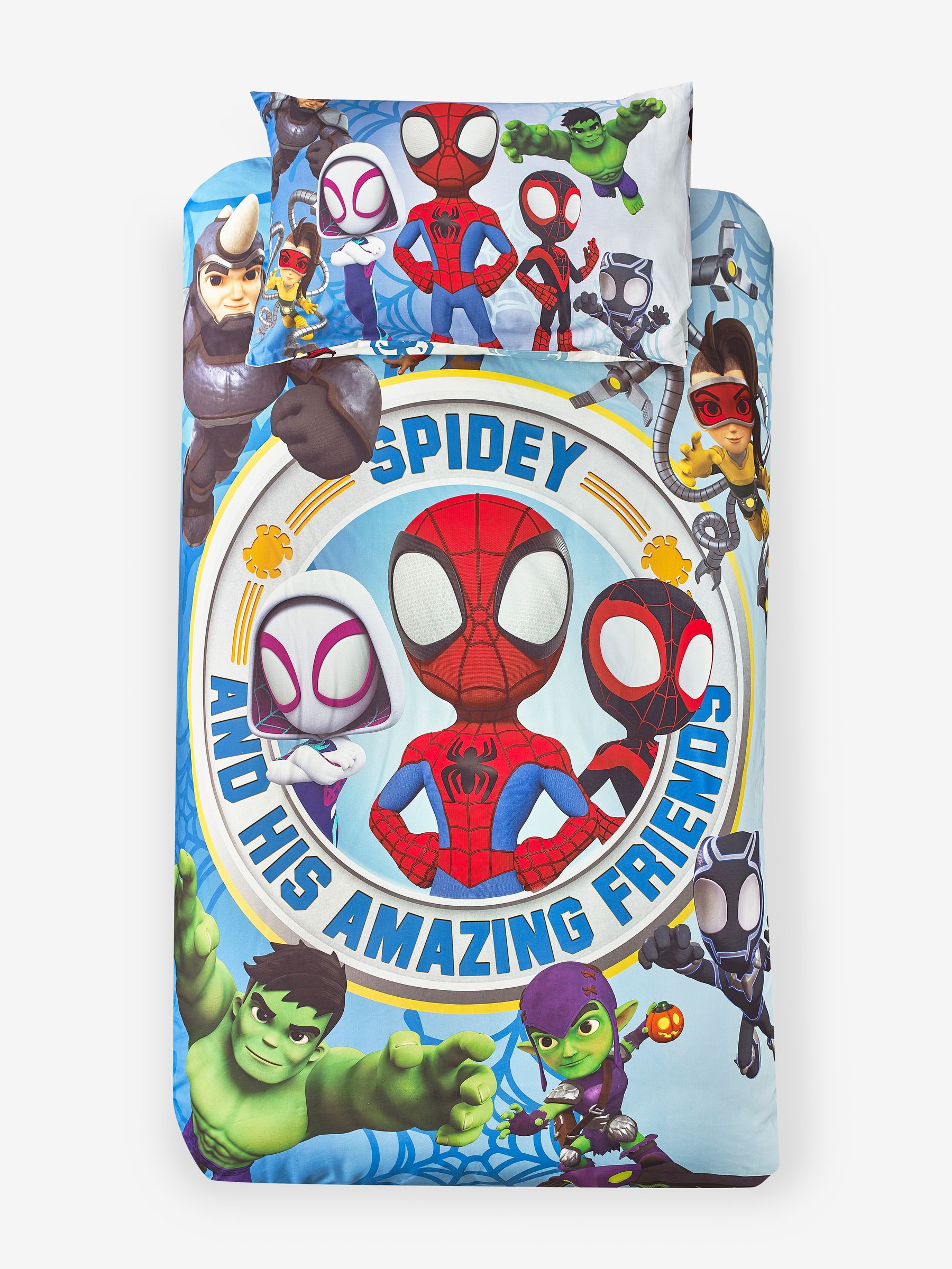 Buy Spidey and His Amazing Friends Blue Reversible 100% Cotton Duvet ...
