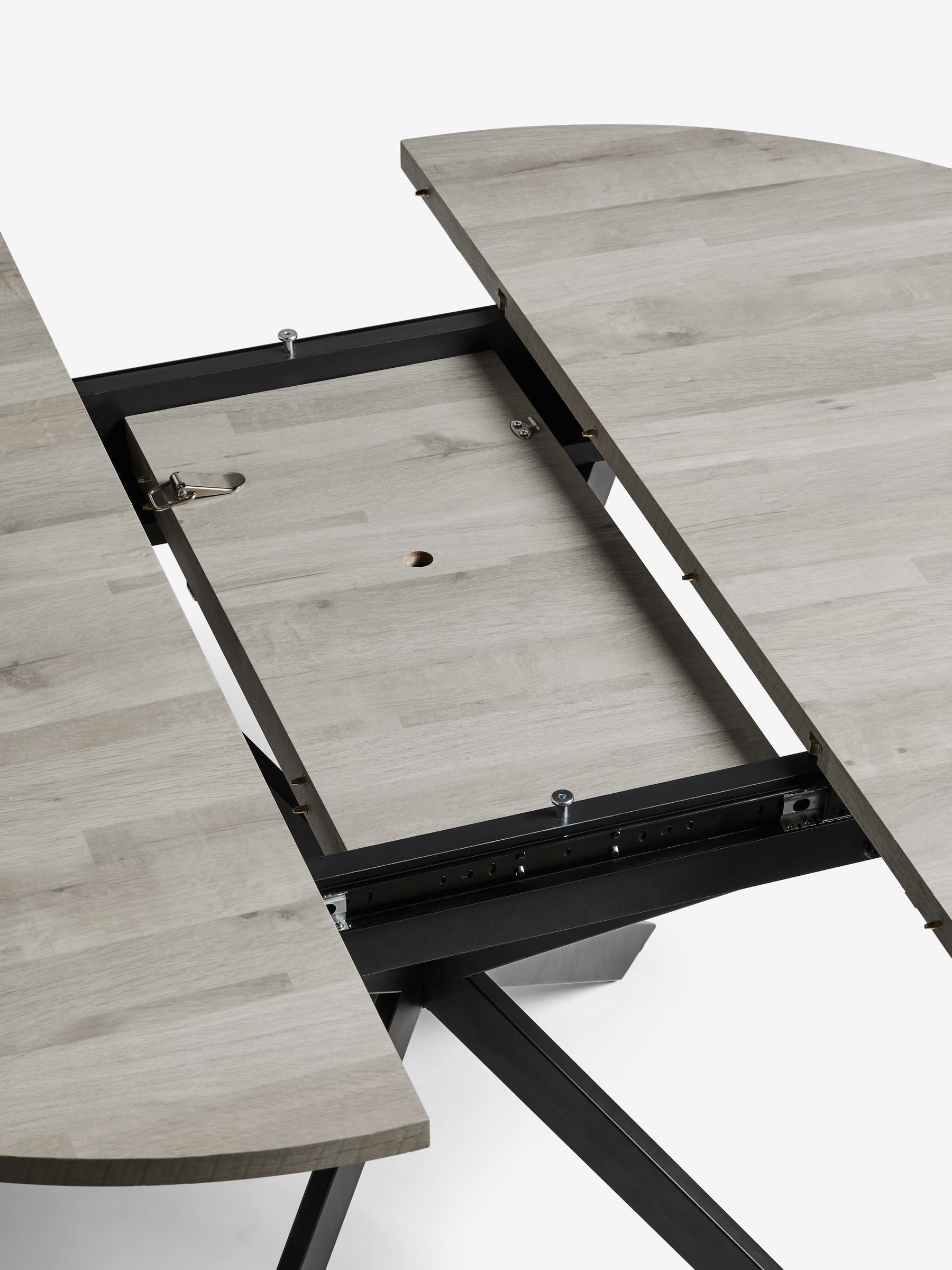 Buy Grey Bronx Oak Effect Round 4 to 6 Seater Extending Dining Table ...