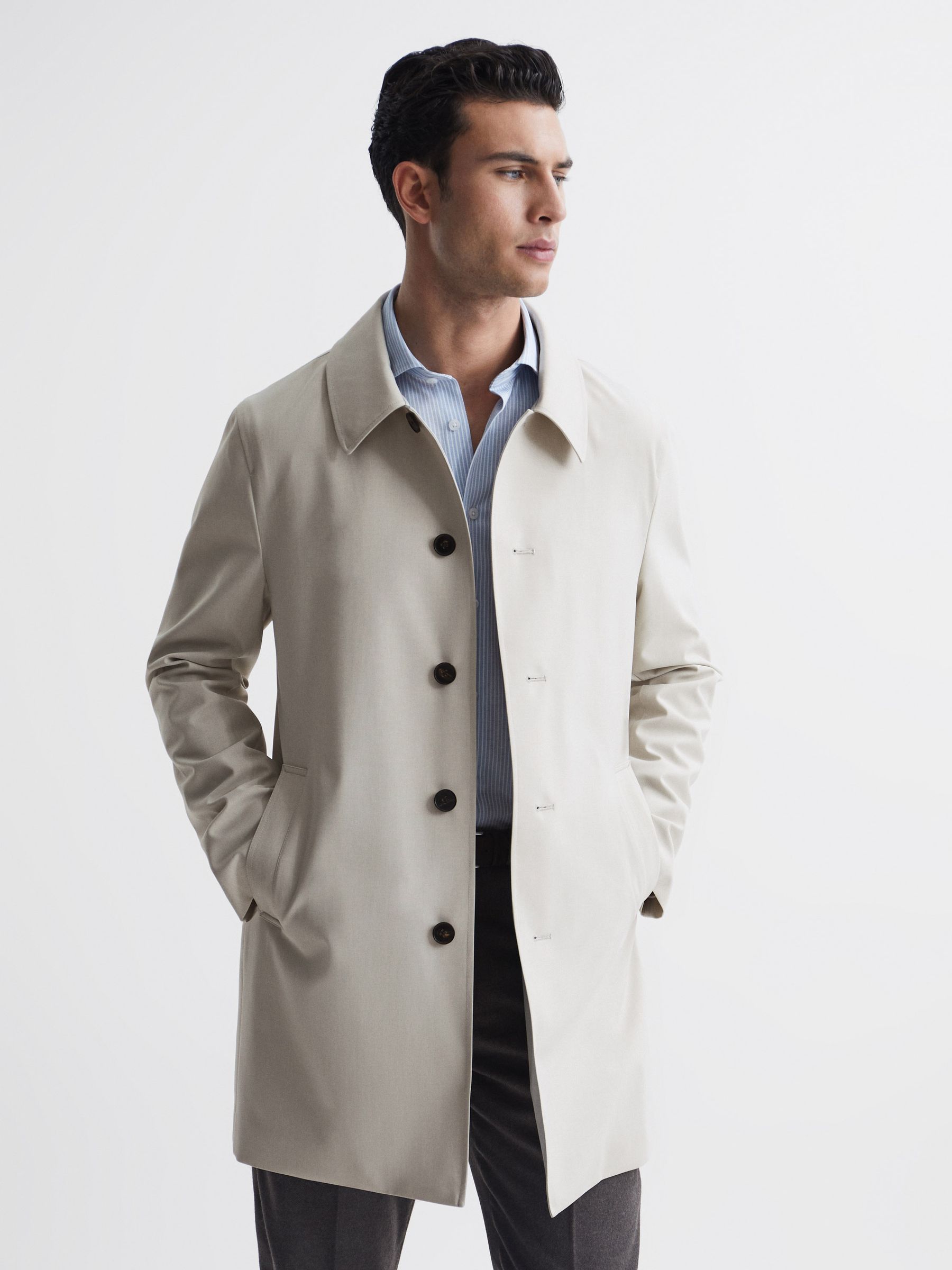 Buy Reiss Stone Perrin Coat With Removable Zip Neck Insert from the ...