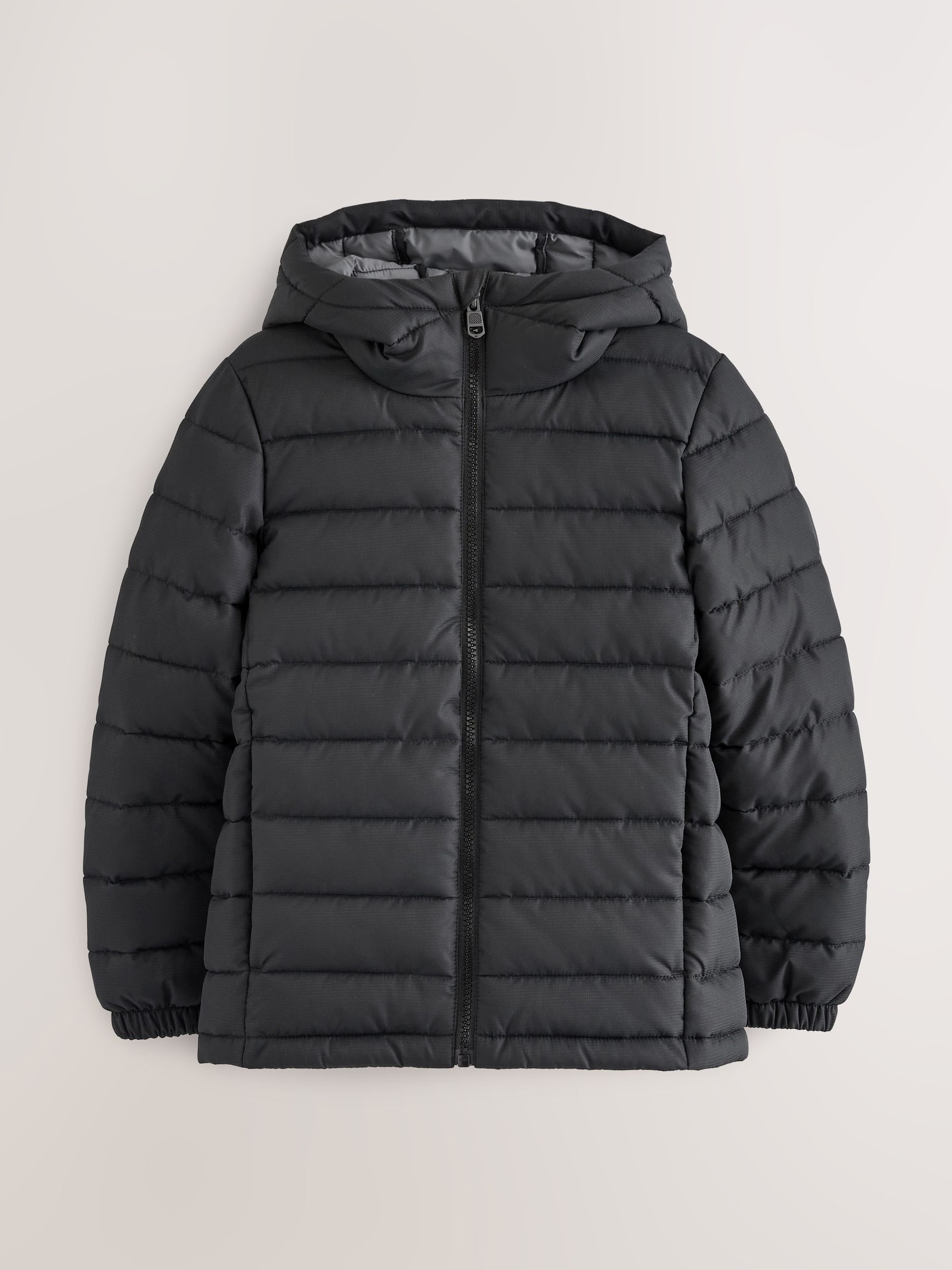 Buy Black Quilted Midweight Hooded Jacket (3-17yrs) from Next Ireland