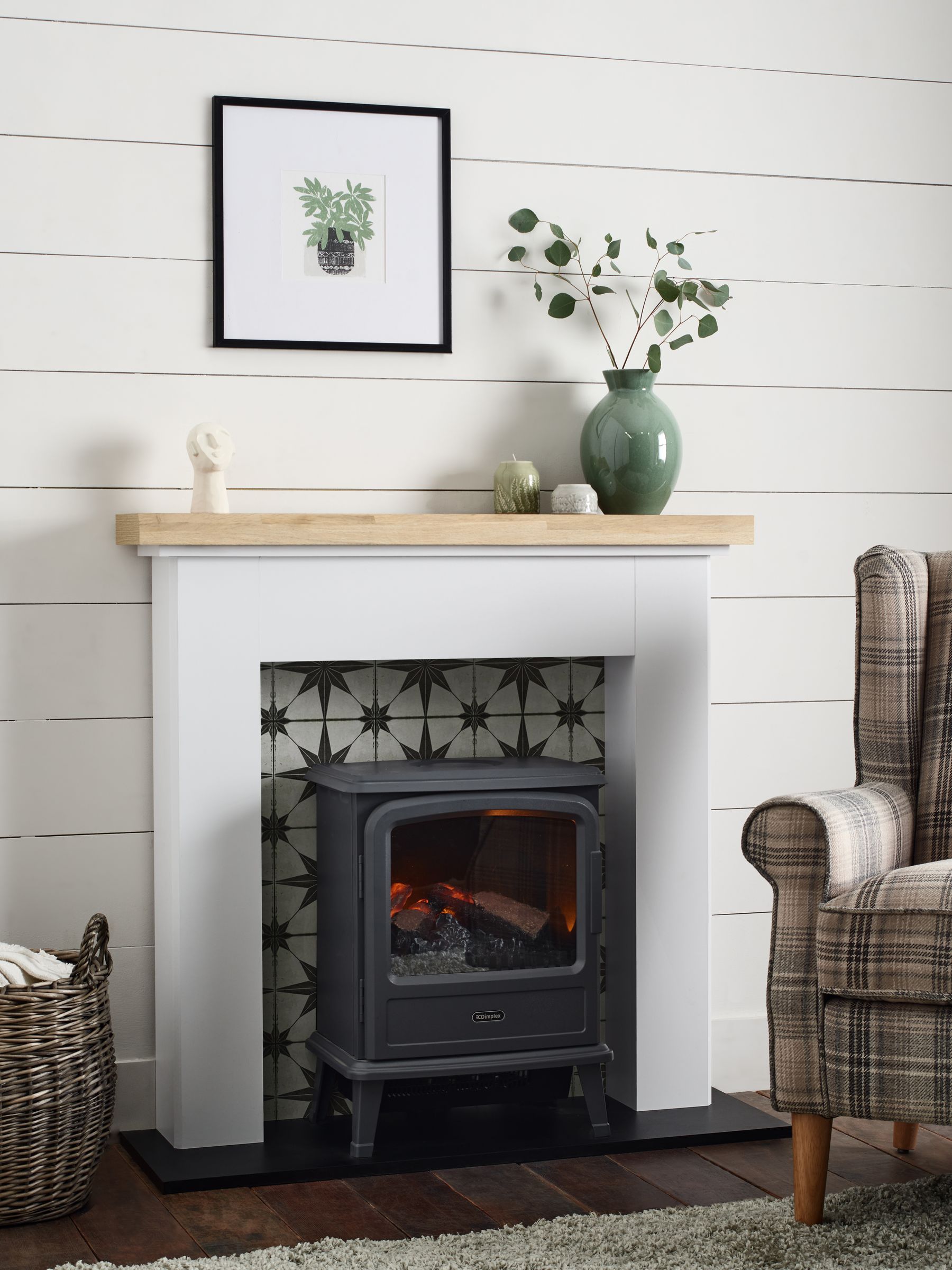 Buy White Dual Tile Effect Space Saving Fire Surround from the Next UK ...