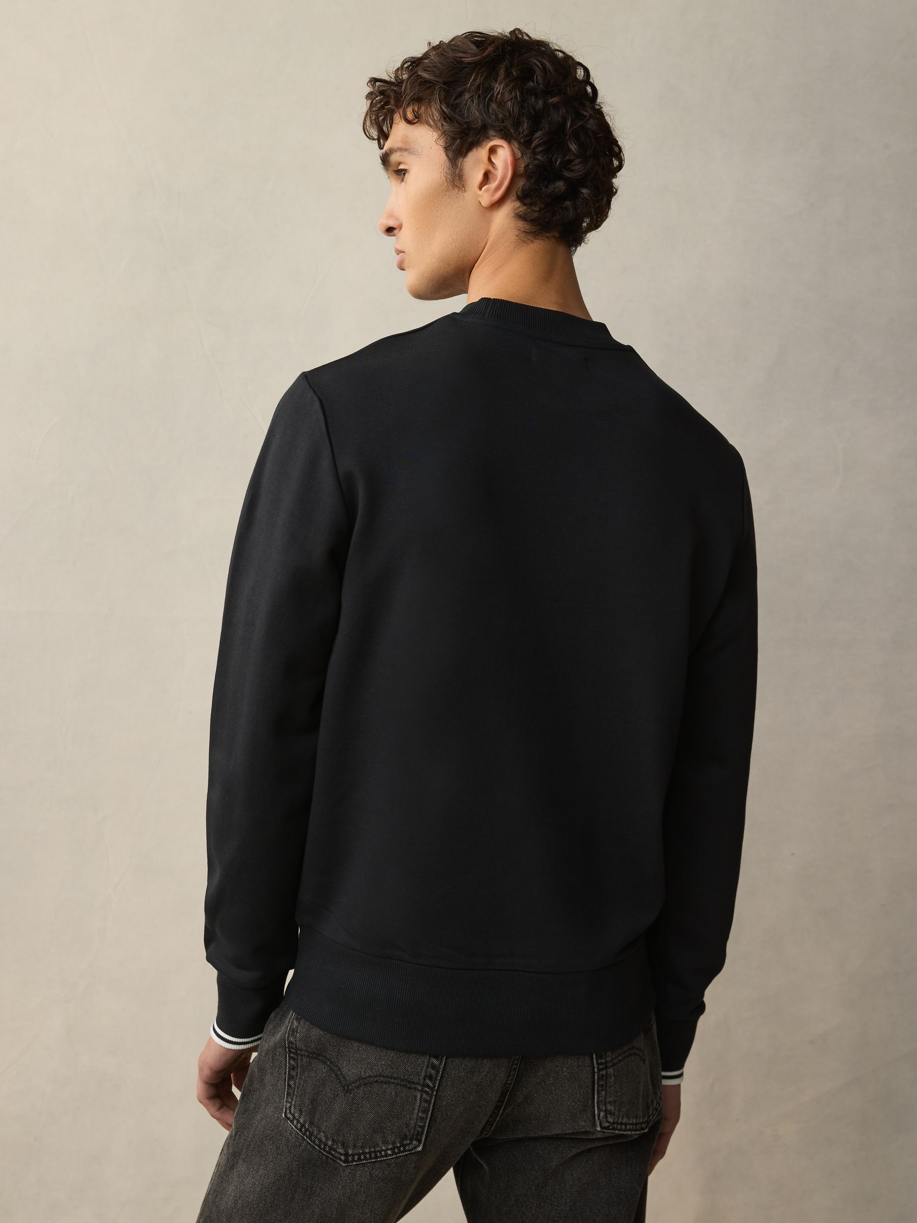 Buy Fred Perry Black Neck Sweatshirt from Next Ireland