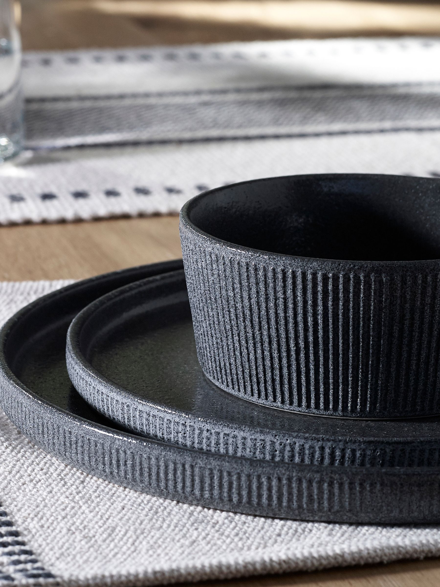 Buy 12 Piece Charcoal Grey Stamford Dinner Set from the Next UK online shop