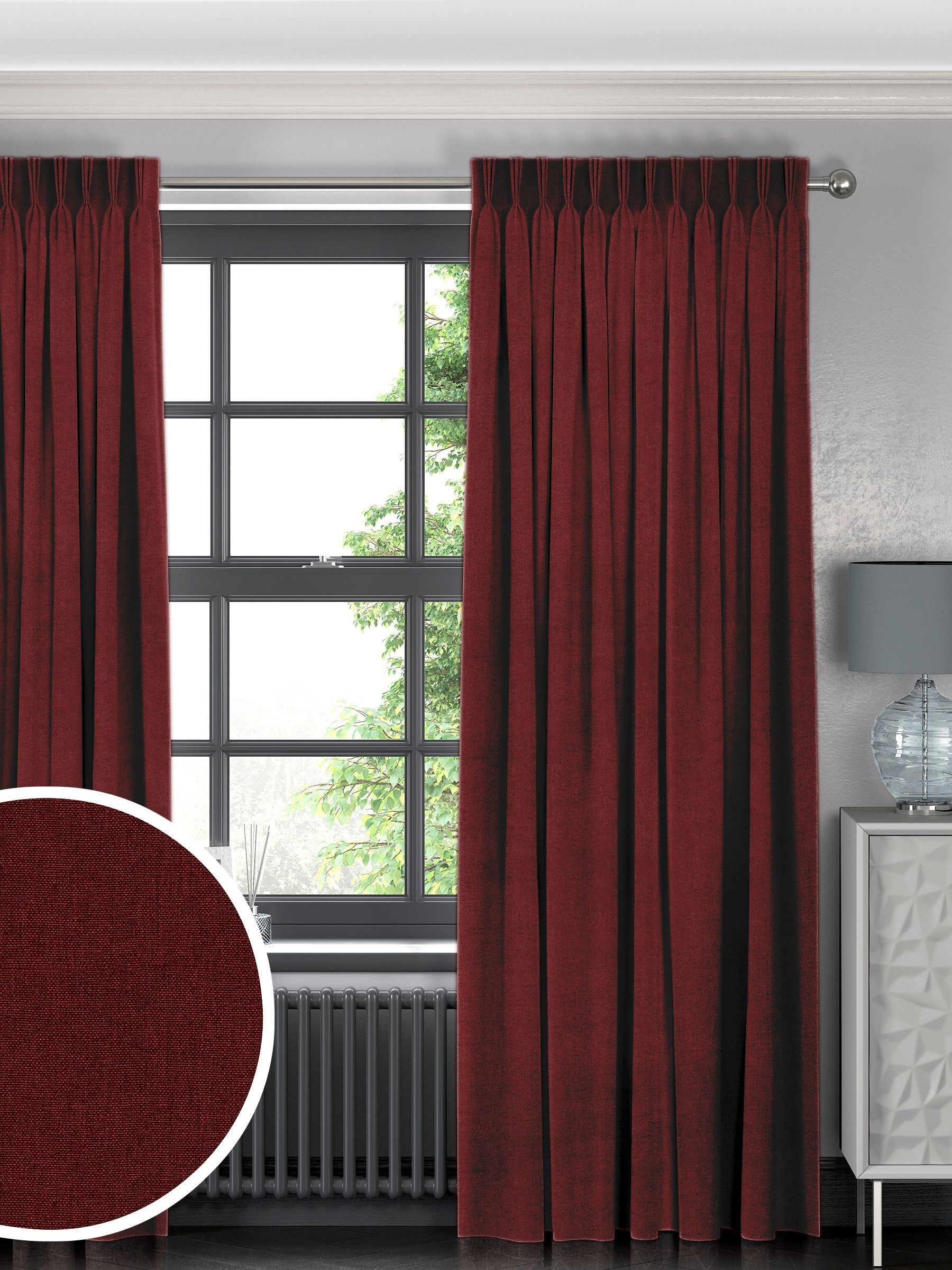 Buy Scarlet Red Burgundy Harvi Made To Measure Curtains from the Next ...