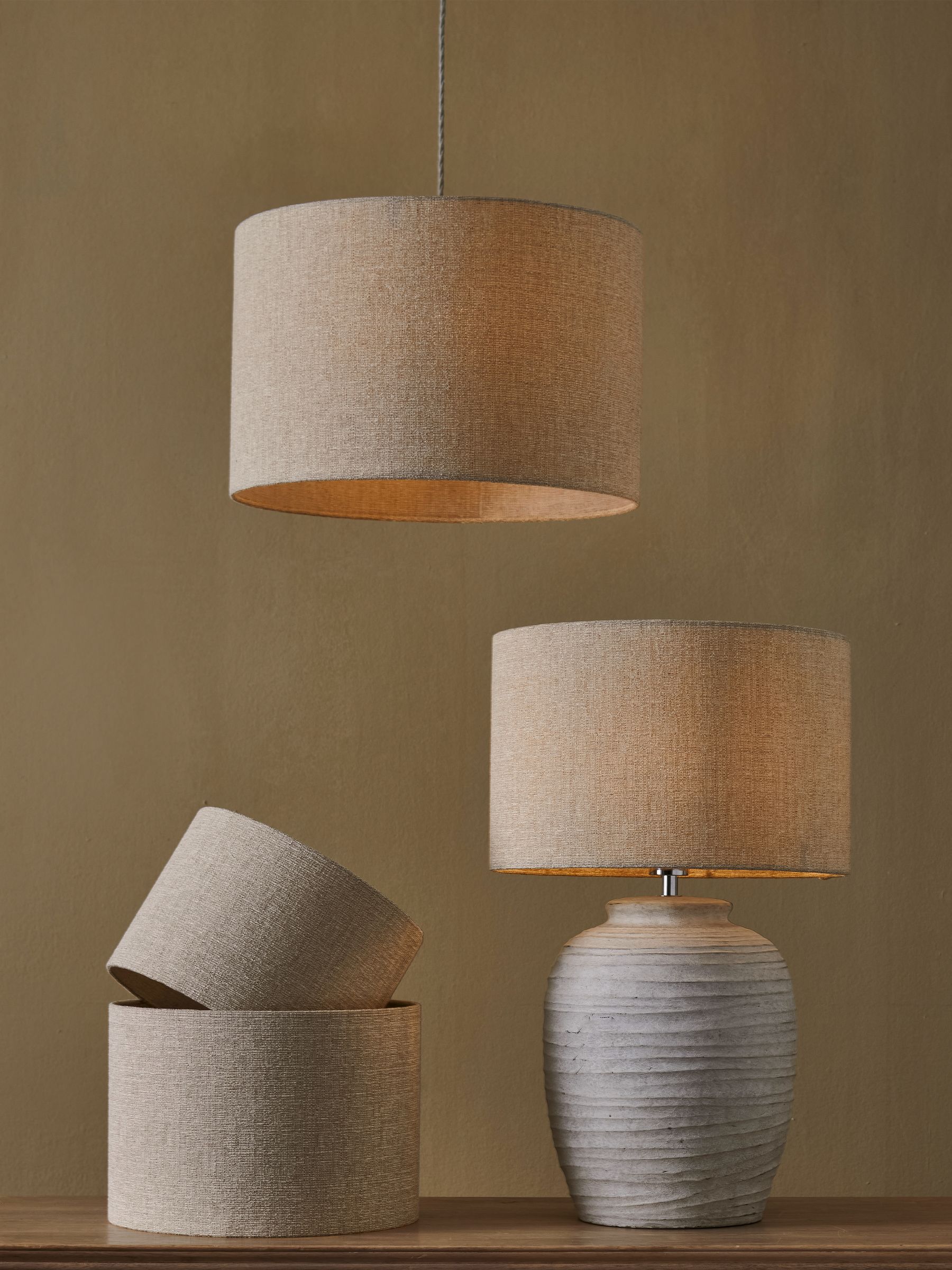 Buy Neutral Tweedy Plain Easy Fit Shade Ceiling Light from the Next UK ...