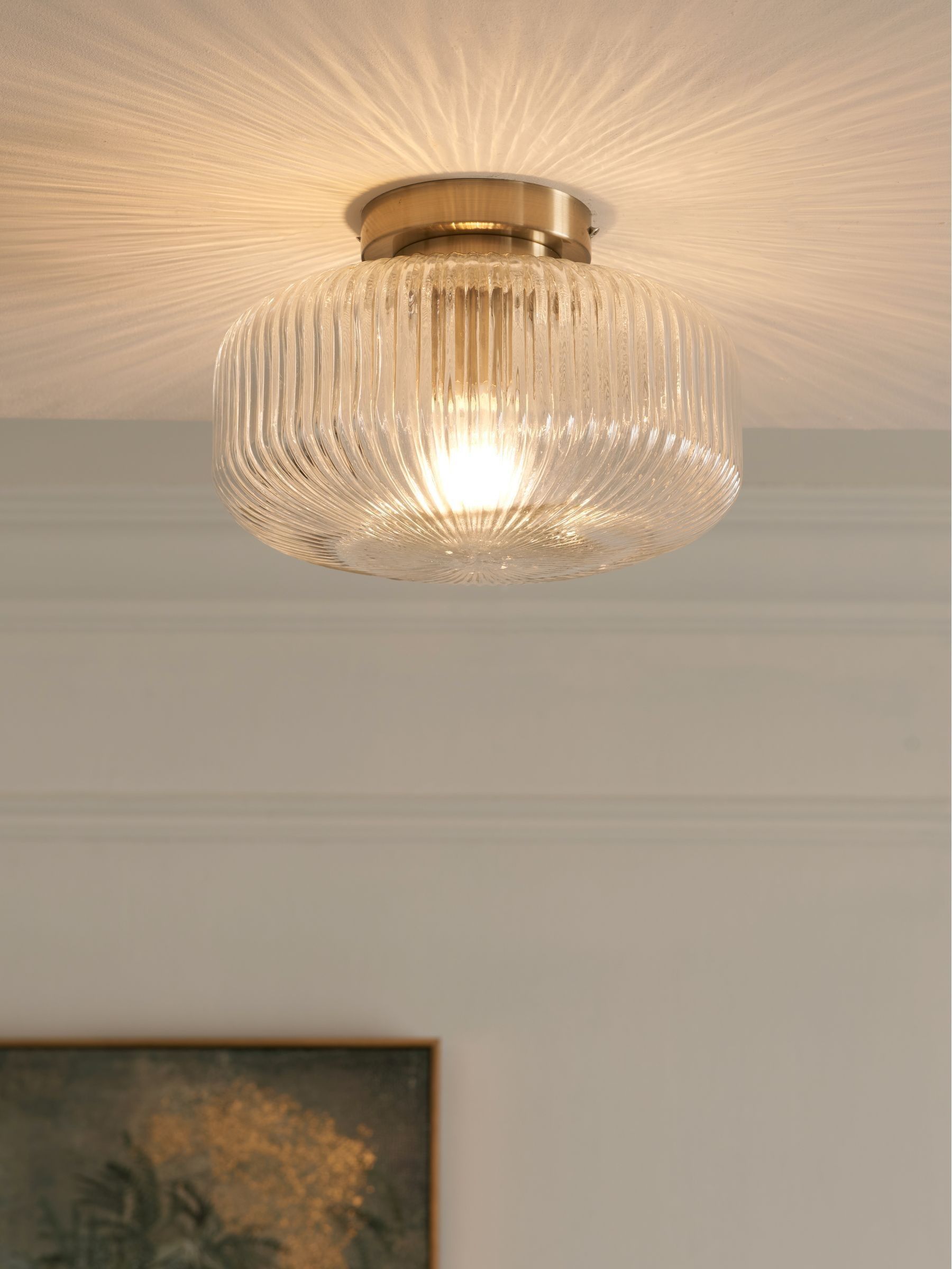 Buy Brass Lexington 1 Light Flush Fitting Ceiling Light from the Next ...