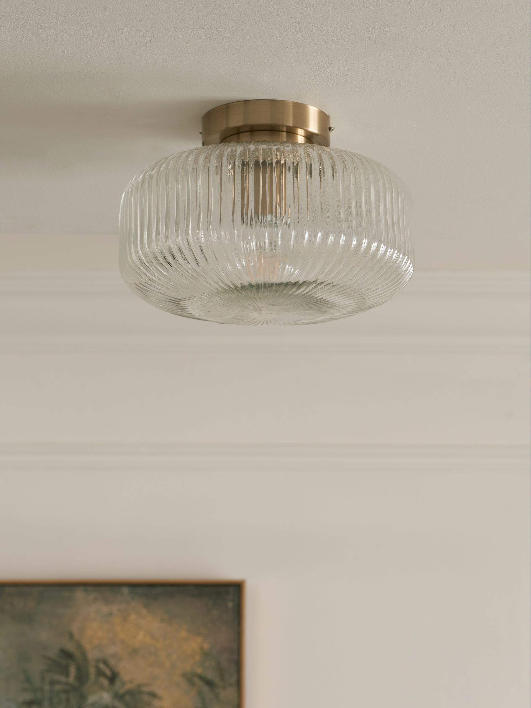 Buy Brass Lexington 1 Light Flush Fitting Ceiling Light from the Next ...