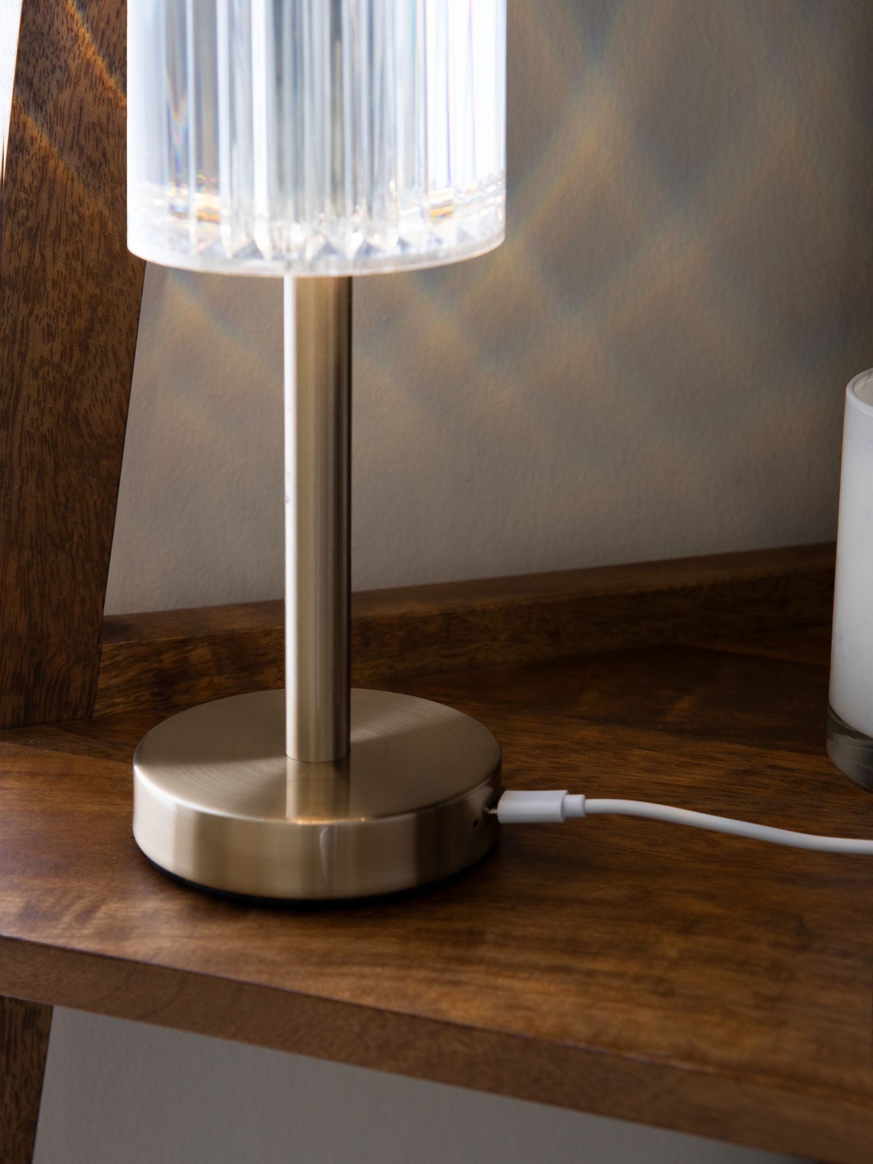 Buy Brass Albus Rechargeable Ambient Wireless Table Lamp from the Next ...