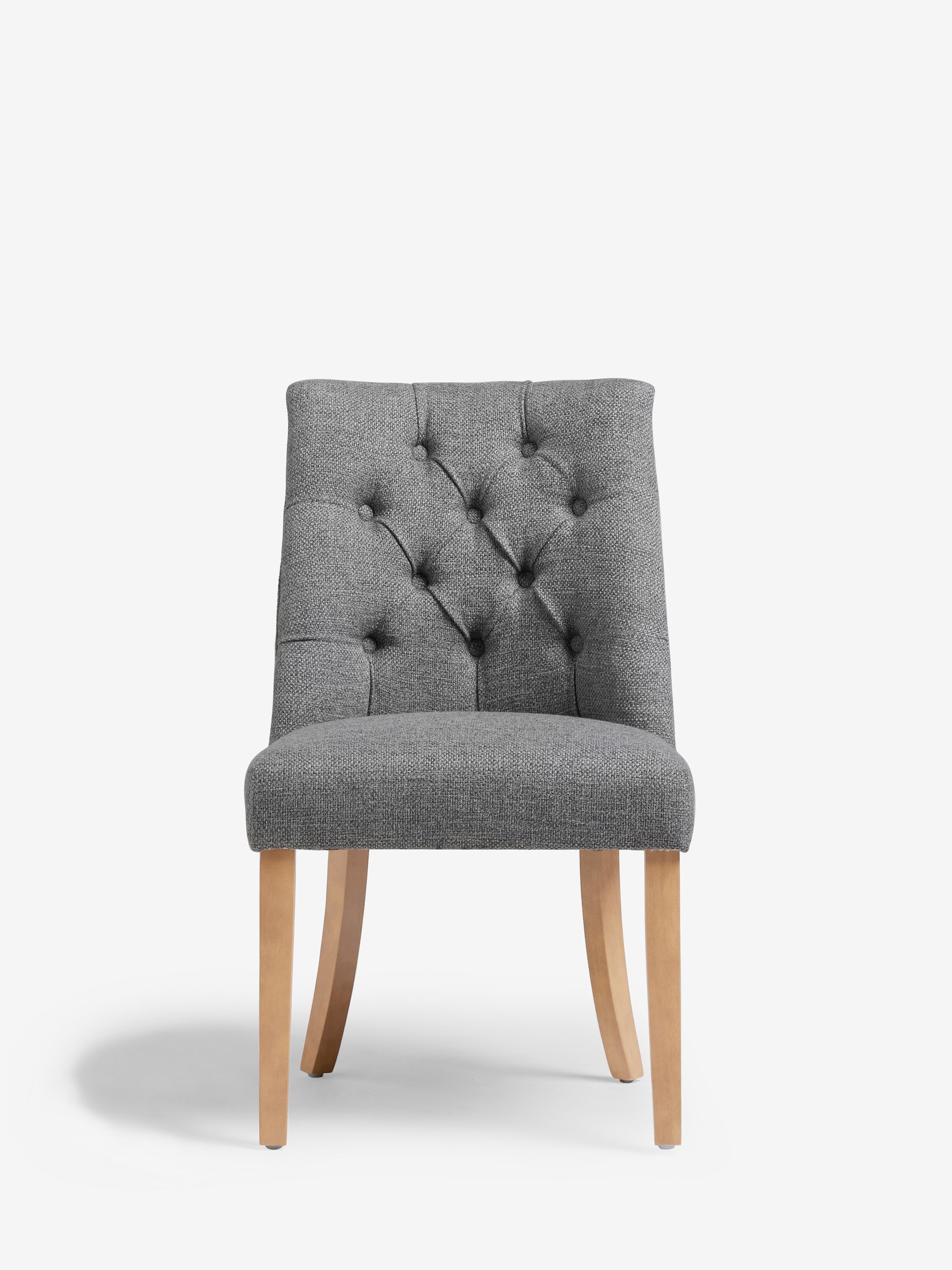 Buy Set of 2 Chunky Weave Mid Grey Wolton Light Wood Leg Collection ...