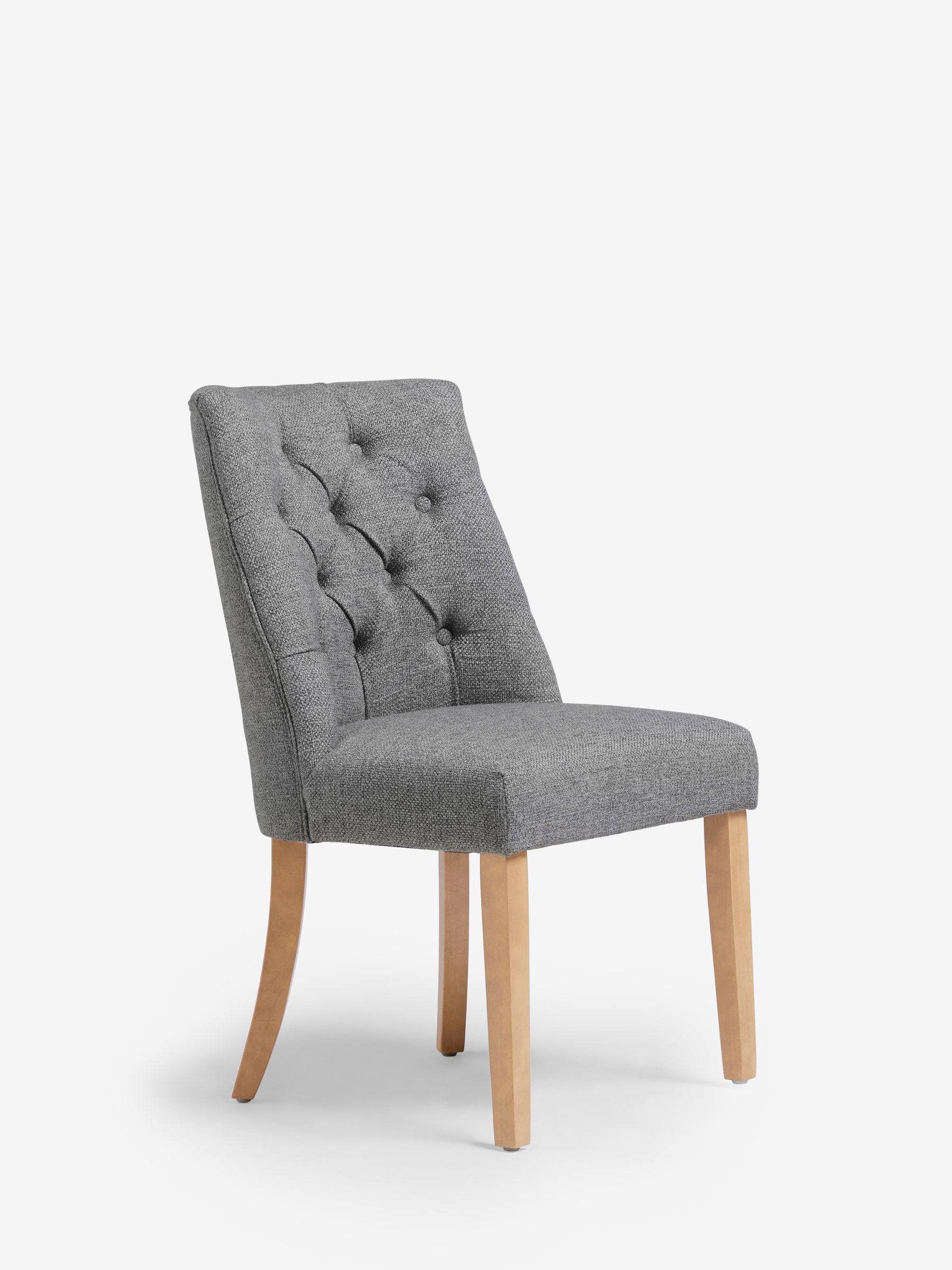 Buy Set of 2 Chunky Weave Mid Grey Wolton Light Wood Leg Collection ...