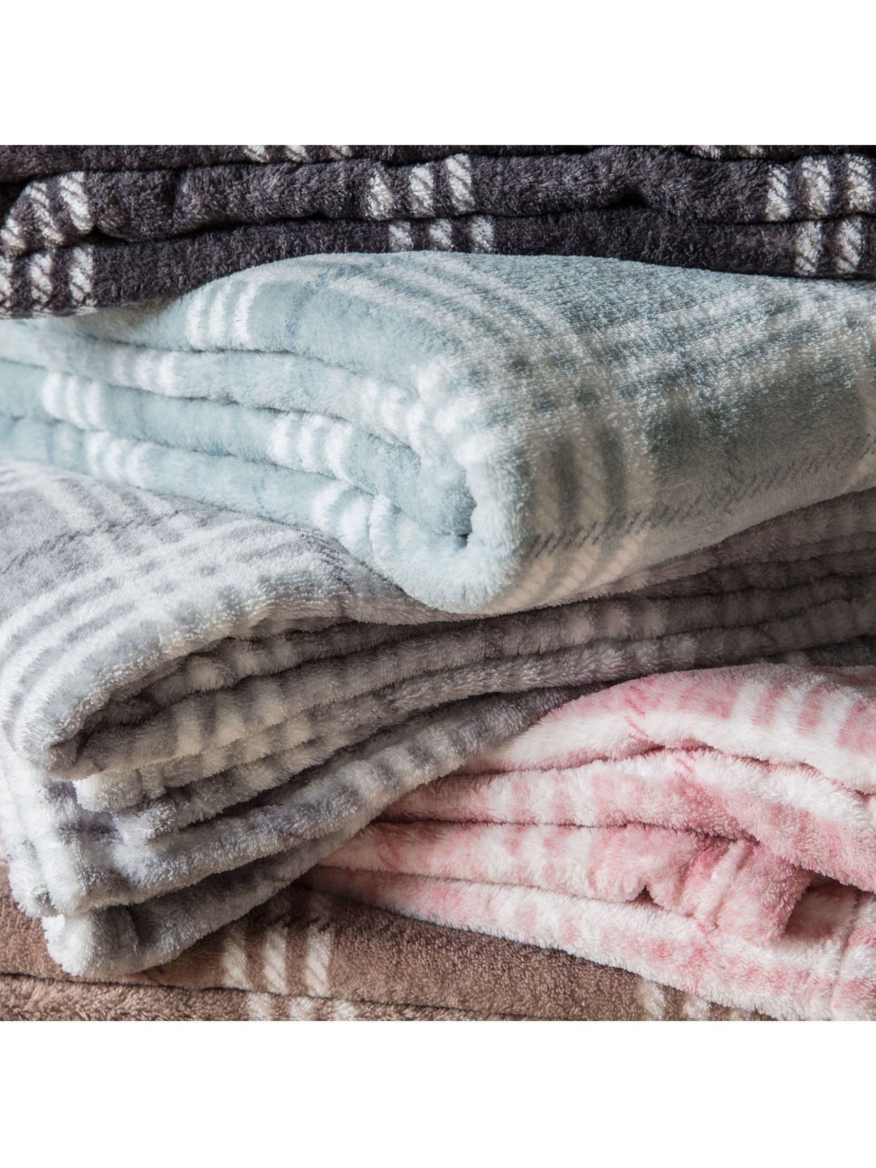 Buy Gallery Home Grey Teddy Checked Rolled Fleece Throw from the Next ...