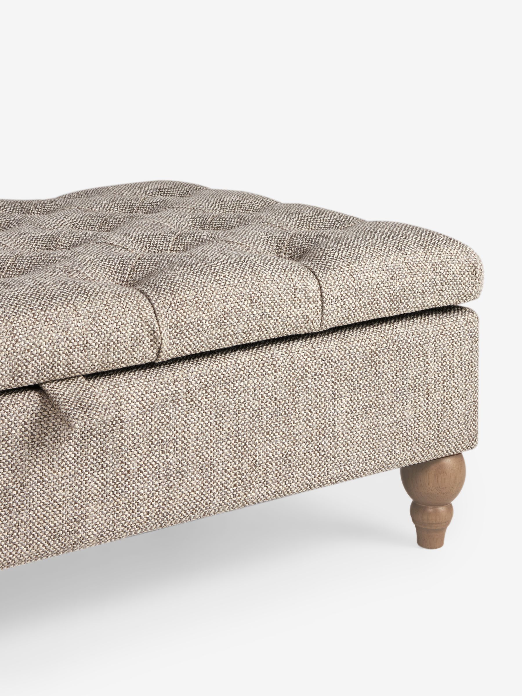 Buy Buttoned Chunky Weave Mid Natural Albury Large Storage Footstool ...