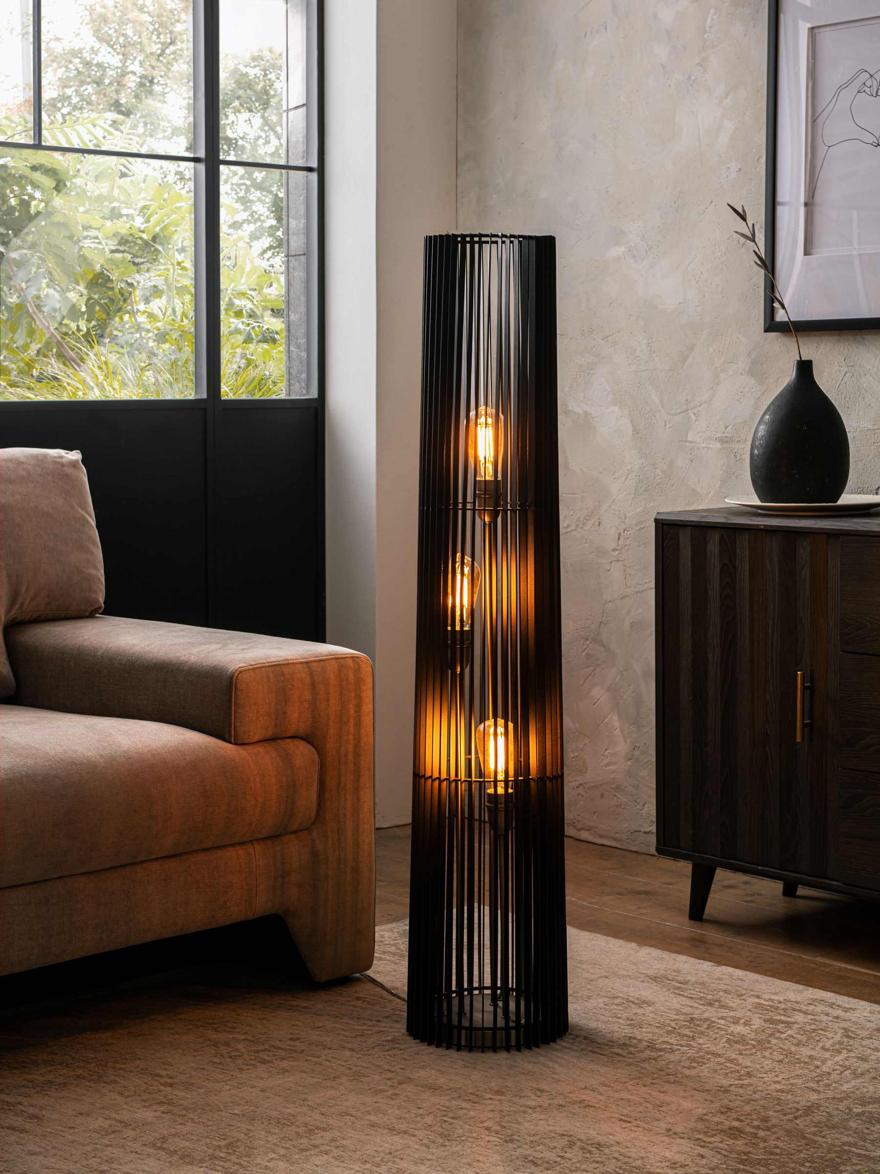 Buy Black Brooklyn 3 Light Floor Lamp from the Next UK online shop