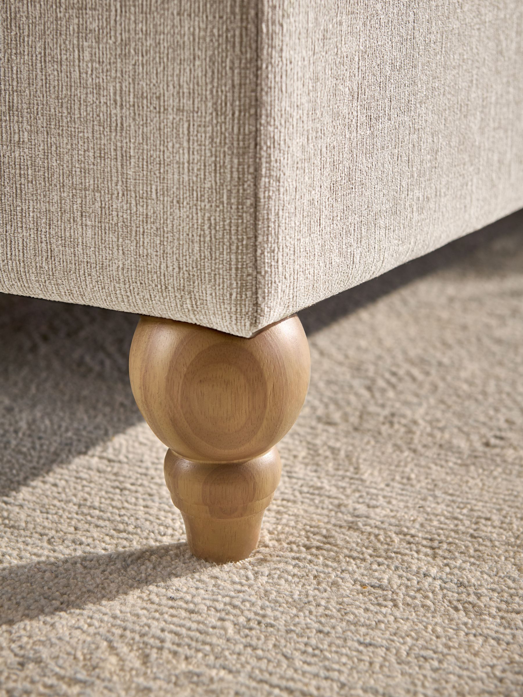 Buy Buttoned Tweedy Plain Light Natural Albury Large Footstool from the ...