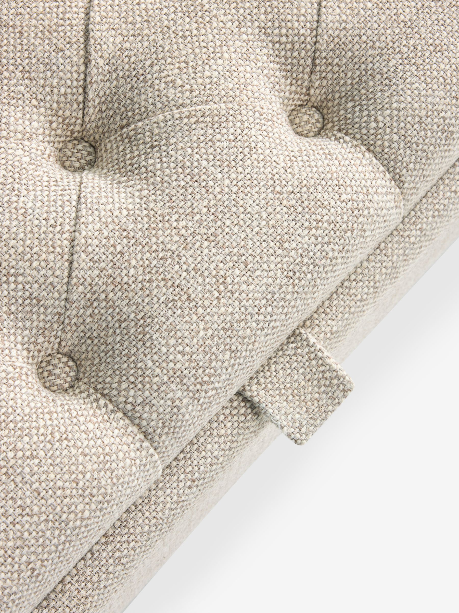 Buy Buttoned Tweedy Plain Light Natural Albury Large Footstool from ...