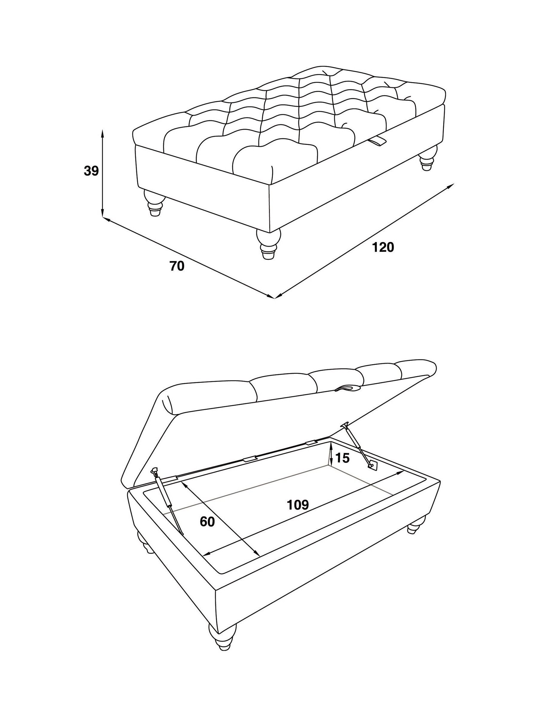Buy Buttoned Soft Velvet Navy Blue Albury Large Footstool from Next Ireland