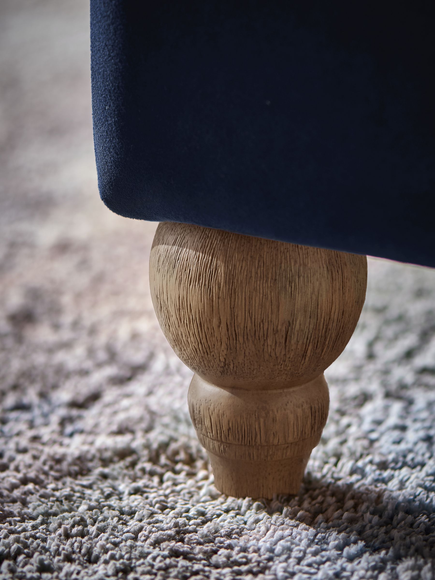 Buy Buttoned Soft Velvet Navy Blue Albury Large Footstool from Next Ireland