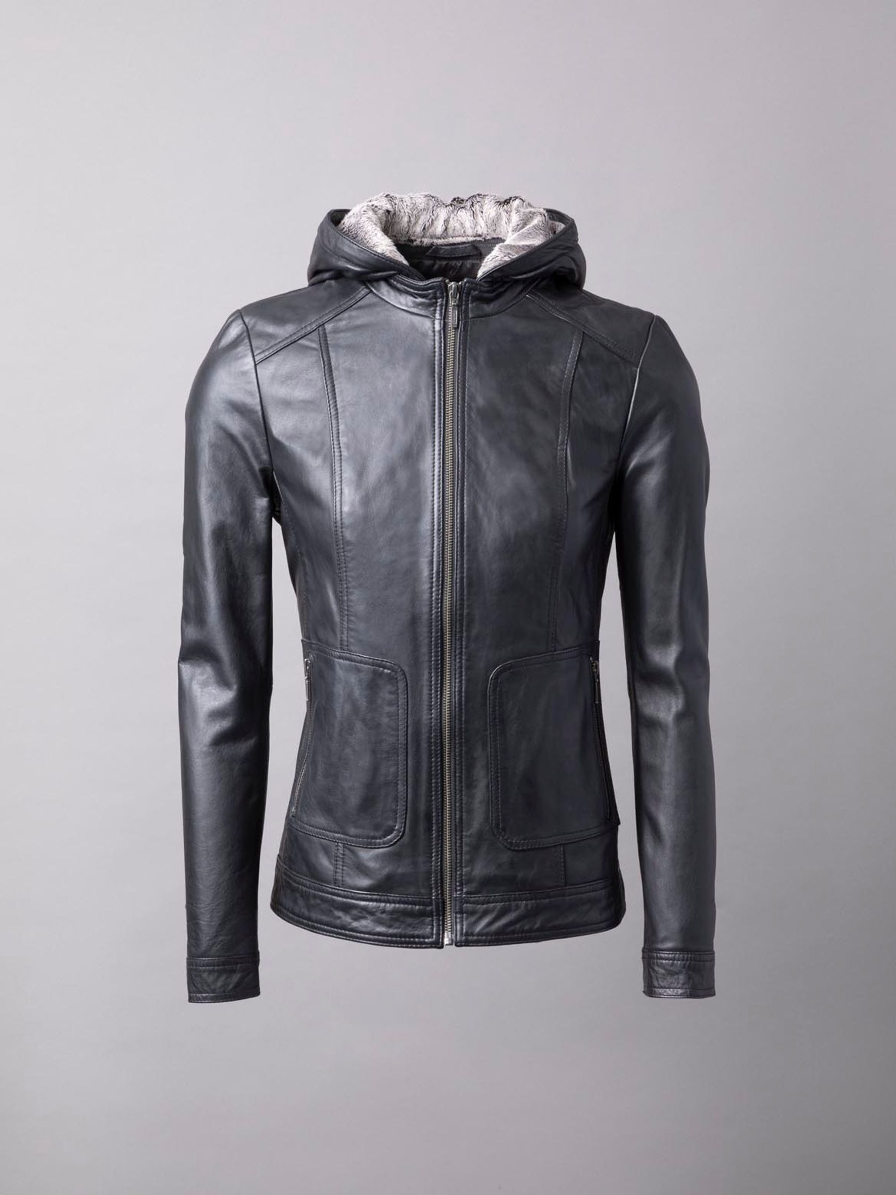 Buy Lakeland Leather Black Abbeytown Hooded Leather Jacket from the ...