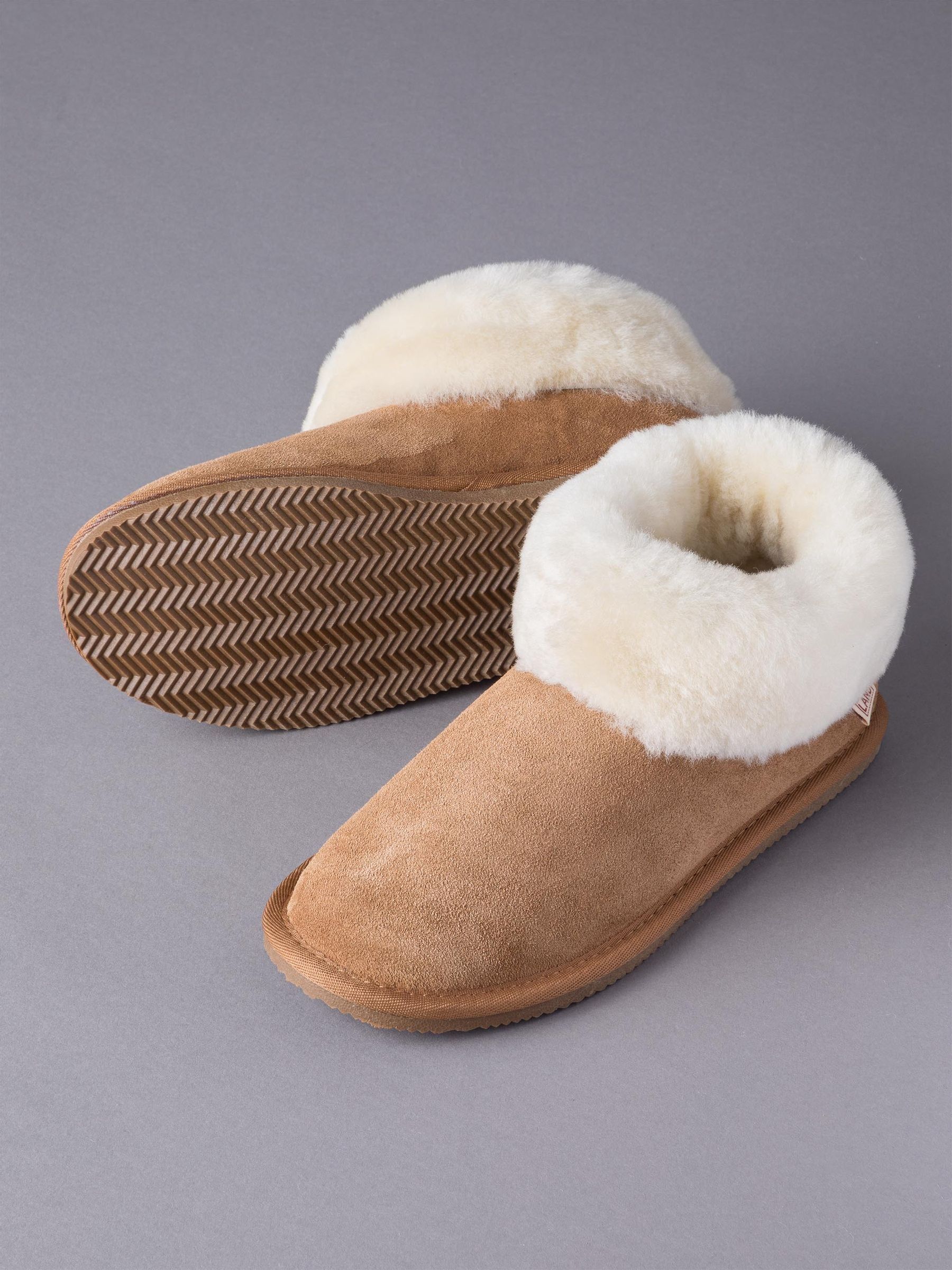 Buy Lakeland Leather Tan Brown Ladies Sheepskin Boots Slippers from the ...