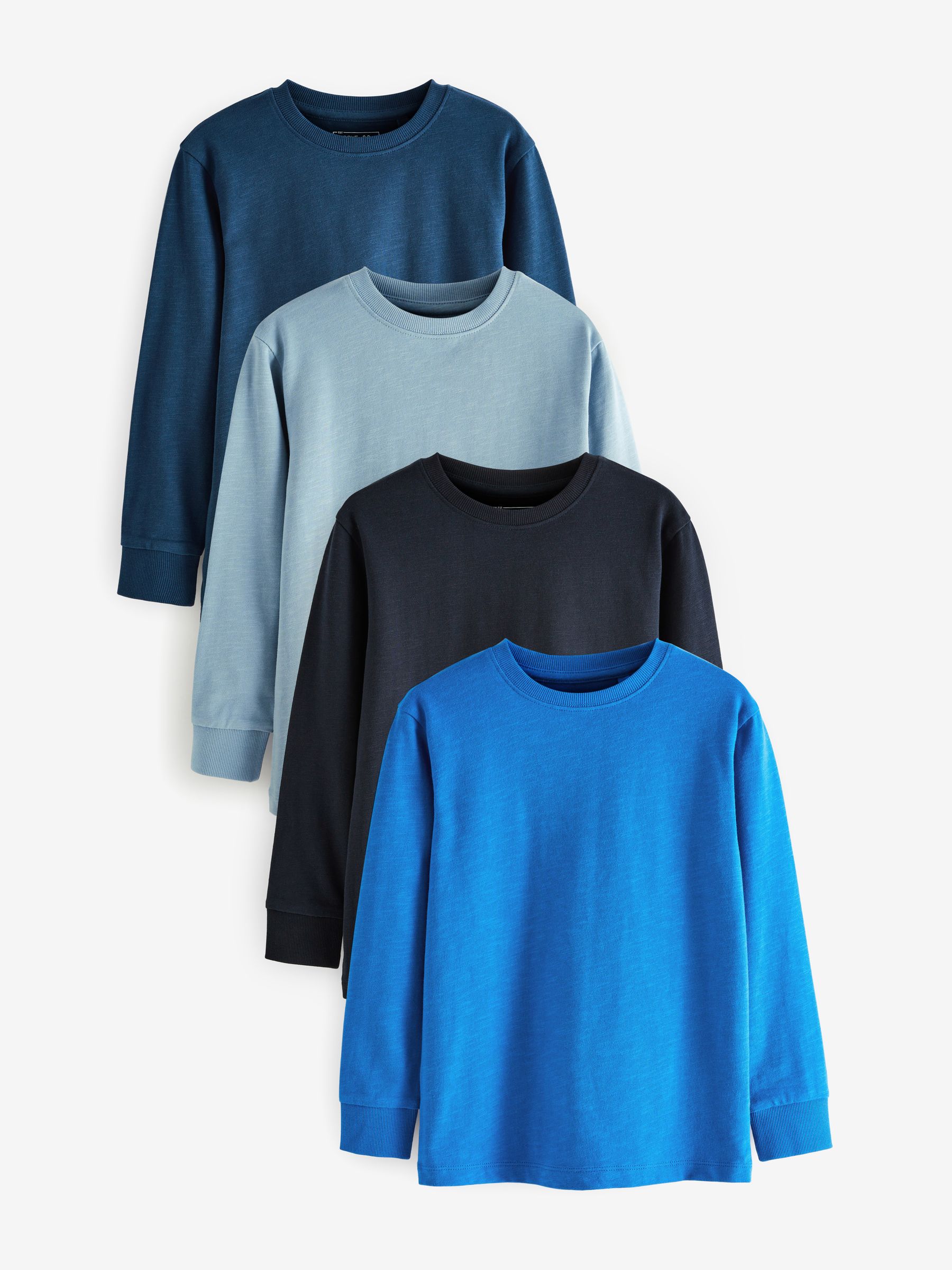 Buy Blue Plain Long Sleeve Cosy T-Shirts 4 Pack (3-16yrs) from Next Israel