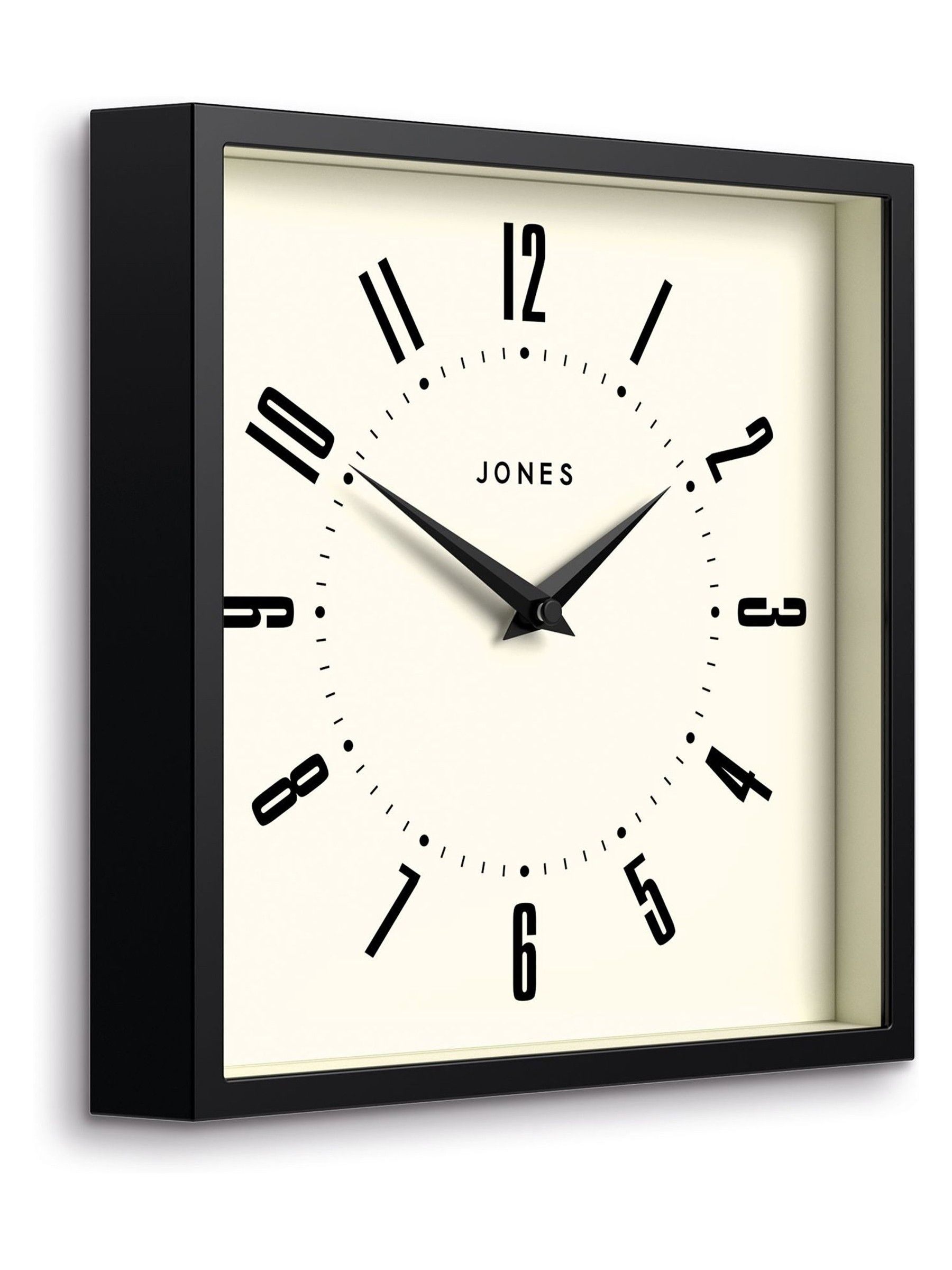 Buy Jones Clocks Black Black Box Square Wall Clock from the Next UK ...