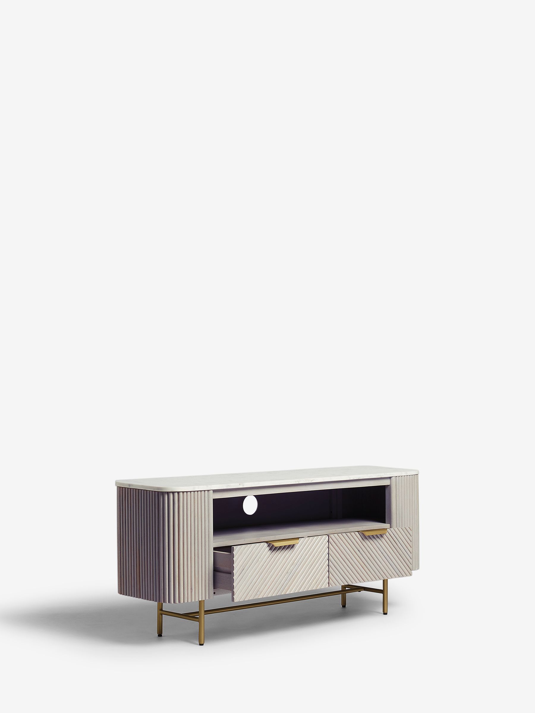 Buy Light Grey Valencia Mango Wood Up to 55 inch TV Unit from the Next ...