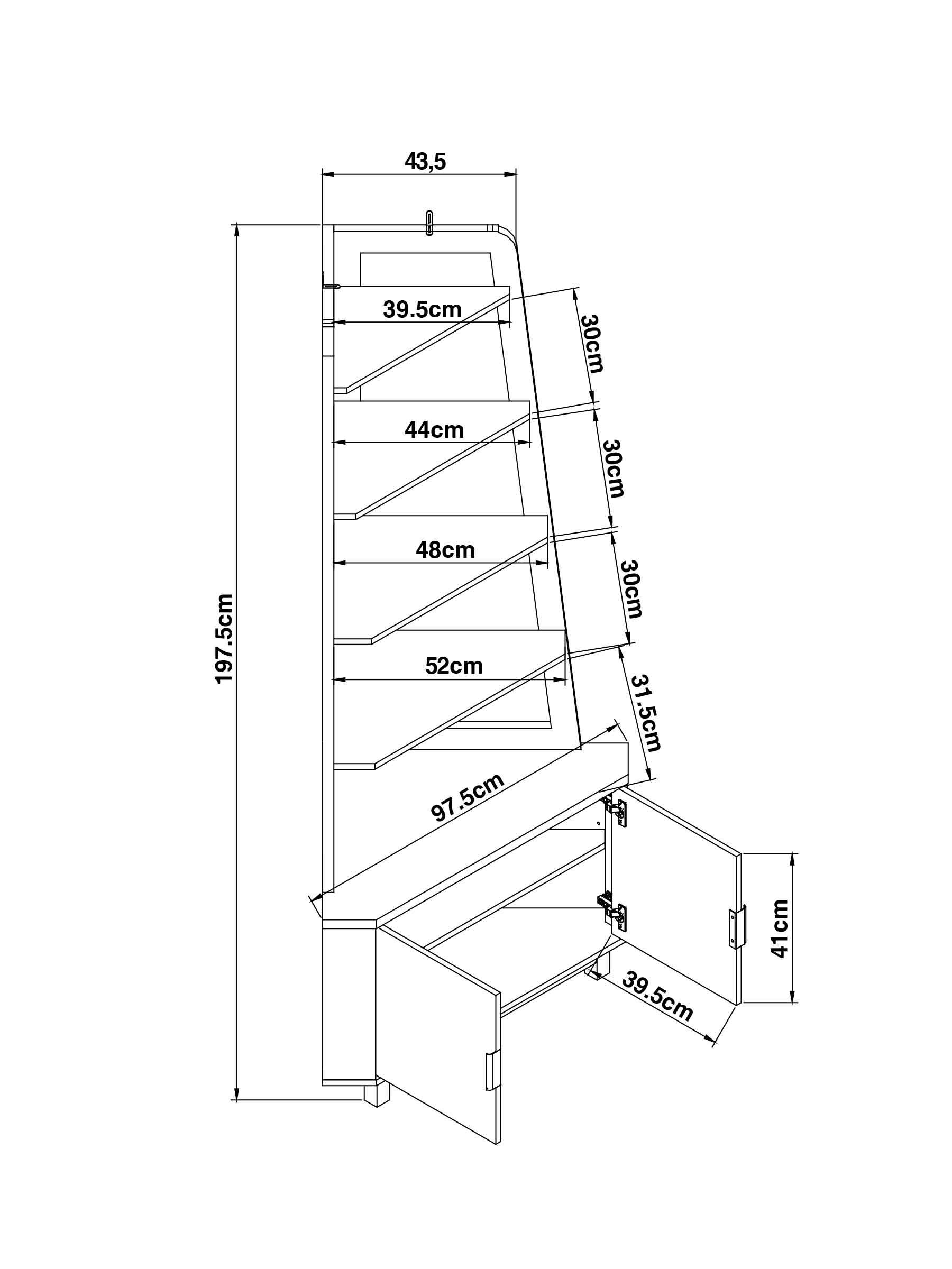 Buy Dark Bronx Oak Effect Large Corner Ladder Shelf from the Next UK ...