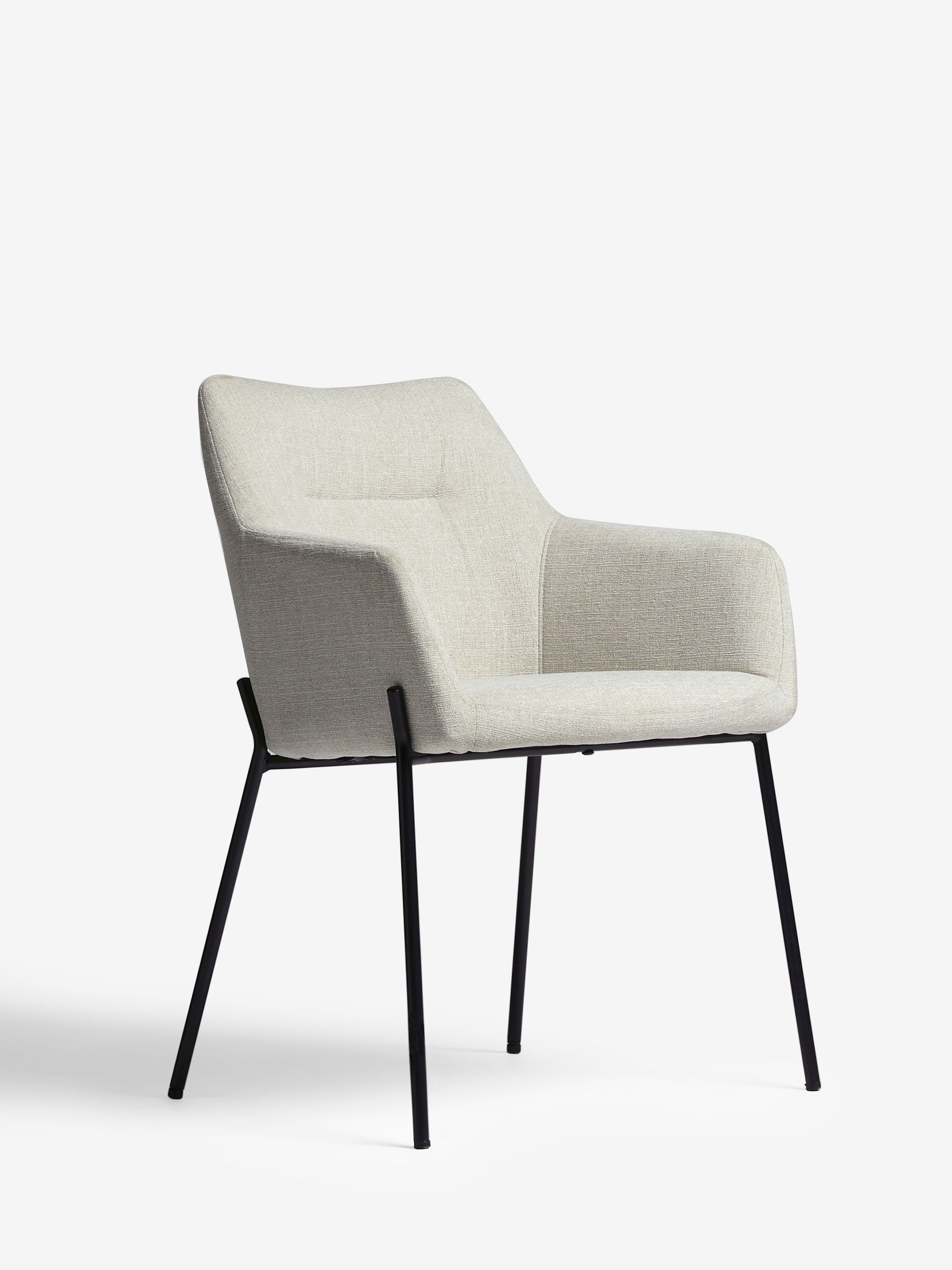 Buy Set of 2 Tweedy Plain Light Natural Quinn Black Legs Dining Chairs ...